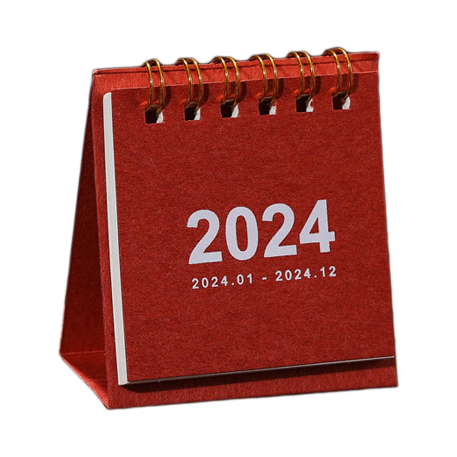 LSLJS 2024 Desk Calendar, Solid Color Kraft Paper Mini Coil Calendar ...