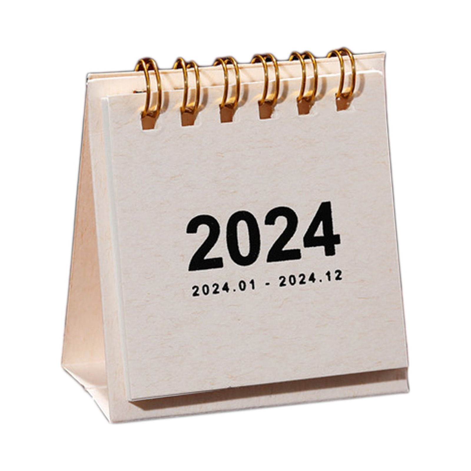 LSLJS 2024 Desk Calendar, Solid Color Kraft Paper Mini Coil Calendar ...