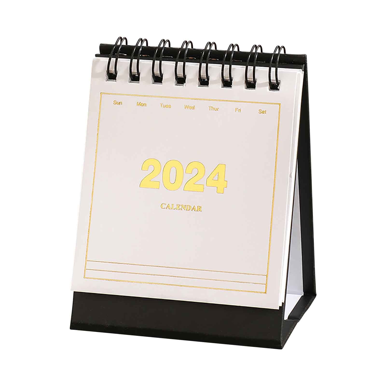 LSLJS 2024 Desktop Calendar - 4.1" Kraft Paper Mini Coil Calendar ...