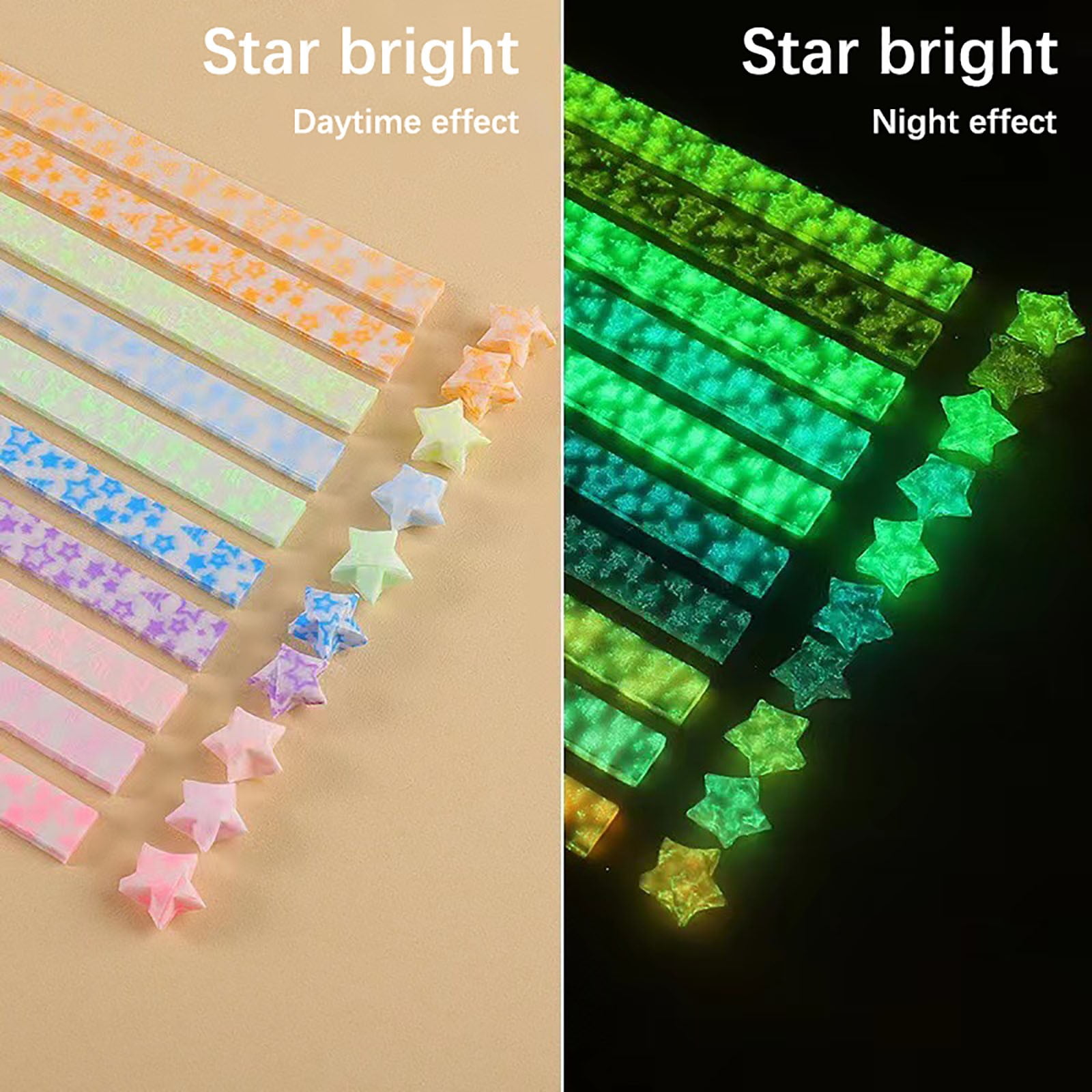 LSLJS 210 Sheets Luminous Star Paper Strips - 10 Colors Origami Star ...