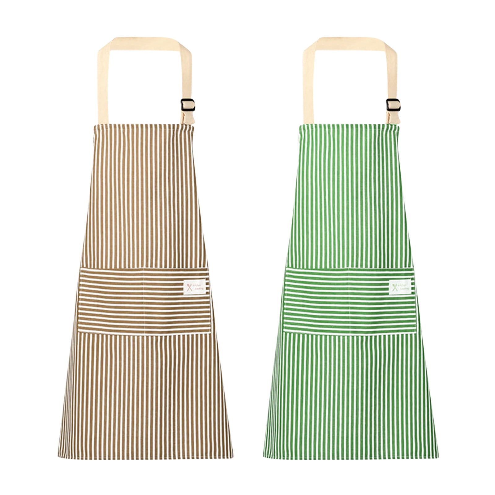 LSLJS 2PCS Strip Aprons for Women with Pockets, Waterproof Aprons for ...