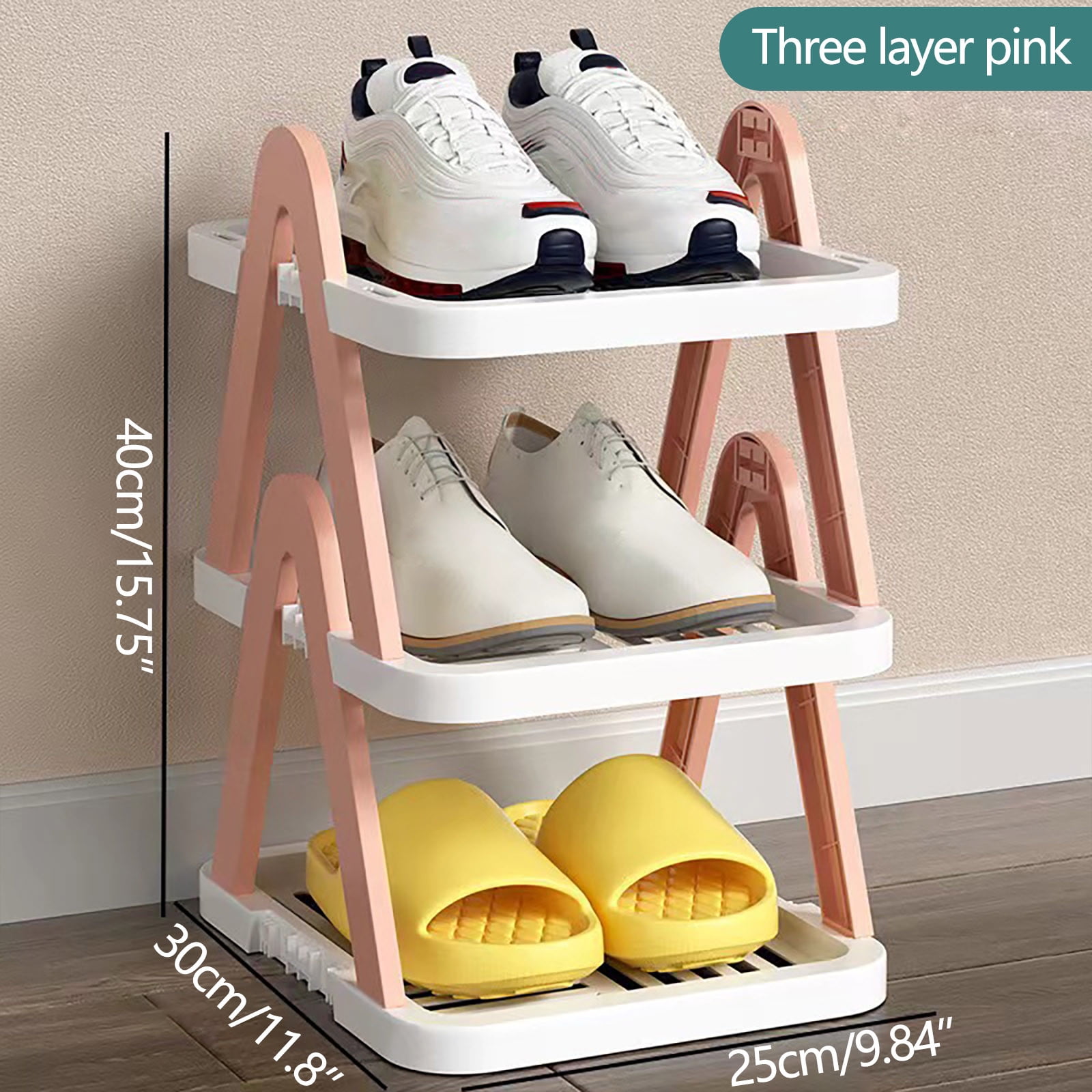 LSLJS 3 Tiers Vertical Shoes Rack, Free Standing Shoe Storage Organizer ...