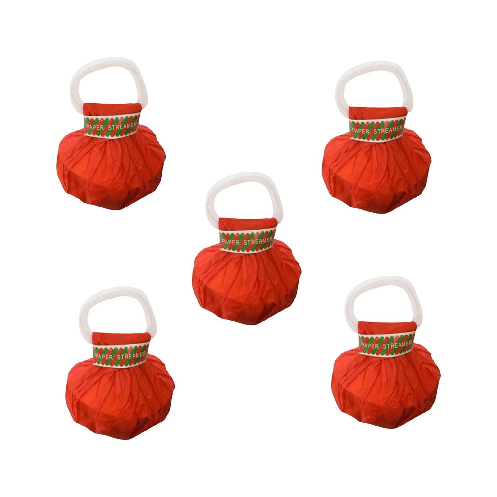 LSLJS 5 Pack Throw Streamers Poppers, Hand Held Colorful Paper Crackers ...