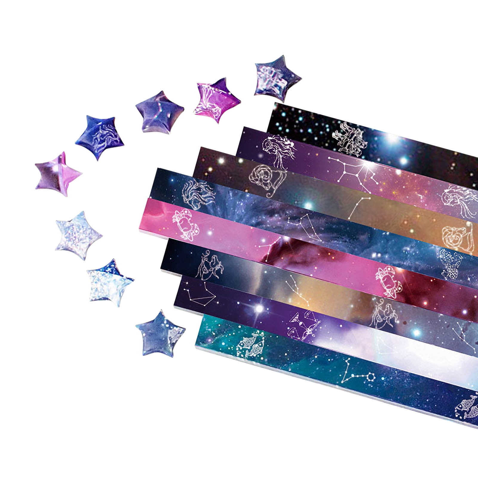 LSLJS 540 Sheets Star Paper Strips - 8 Star Sky Style Origami Star ...