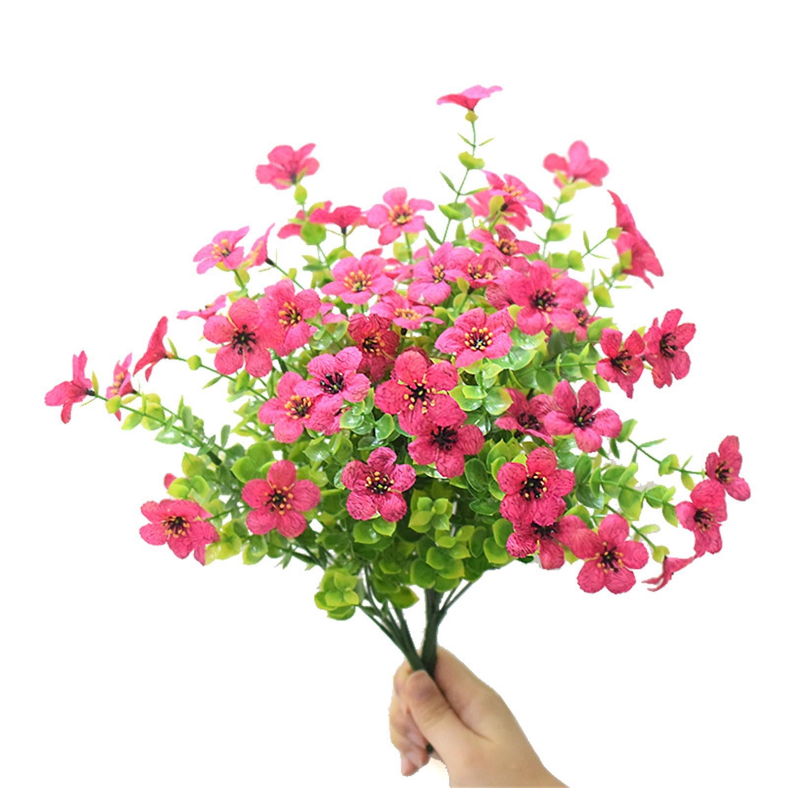 LSLJS 8 Bundles Artificial Flowers for Outdoor,Plastic Flowers ...