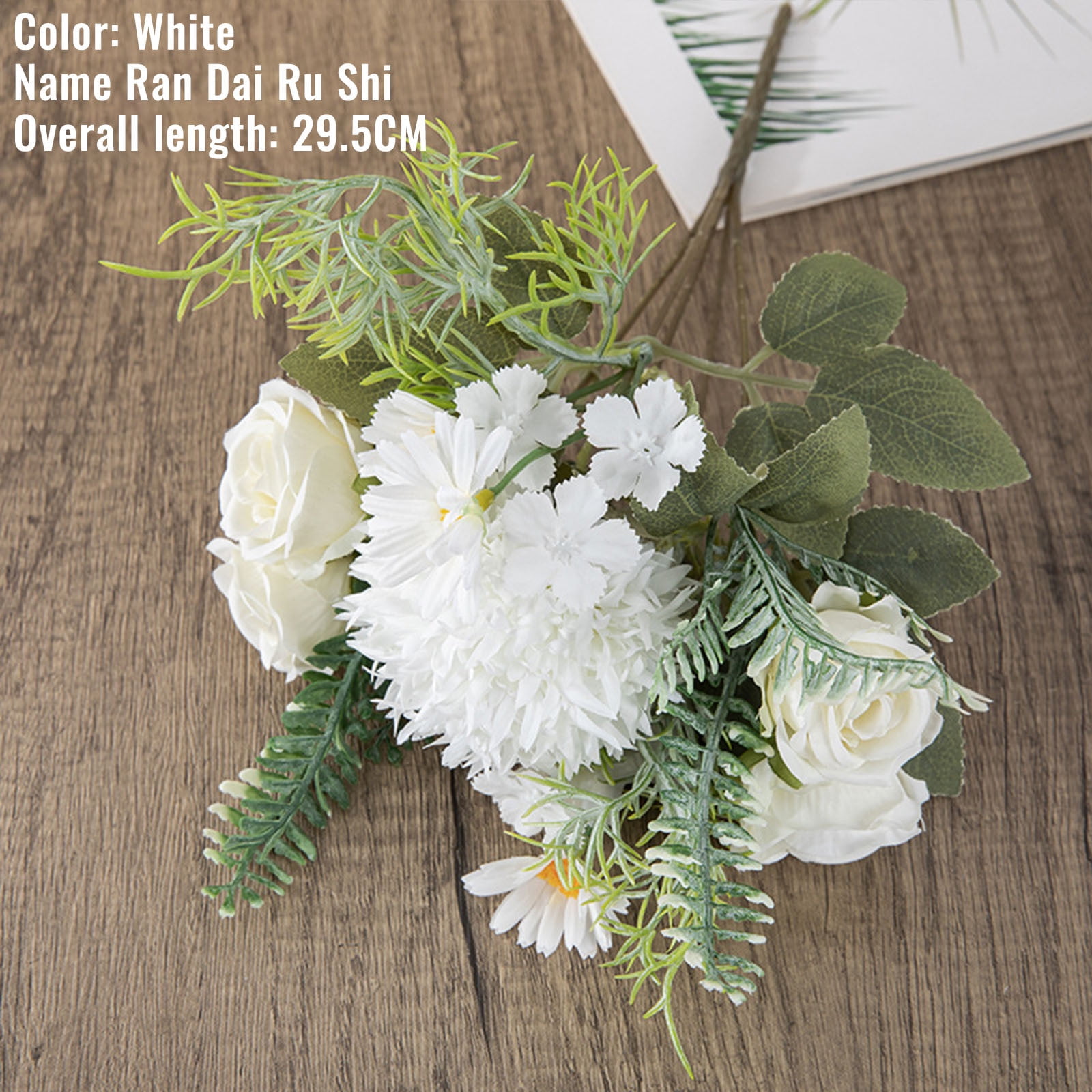 LSLJS Artificial Flowers Realistic Mix Pompon Rose Daisy Silk Flowers ...