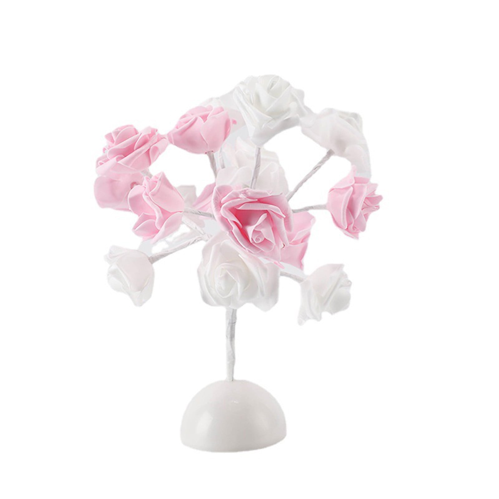 LSLJS Artificial Rose Flowers Table Lamp, Valentine Decorations,11.8 ...