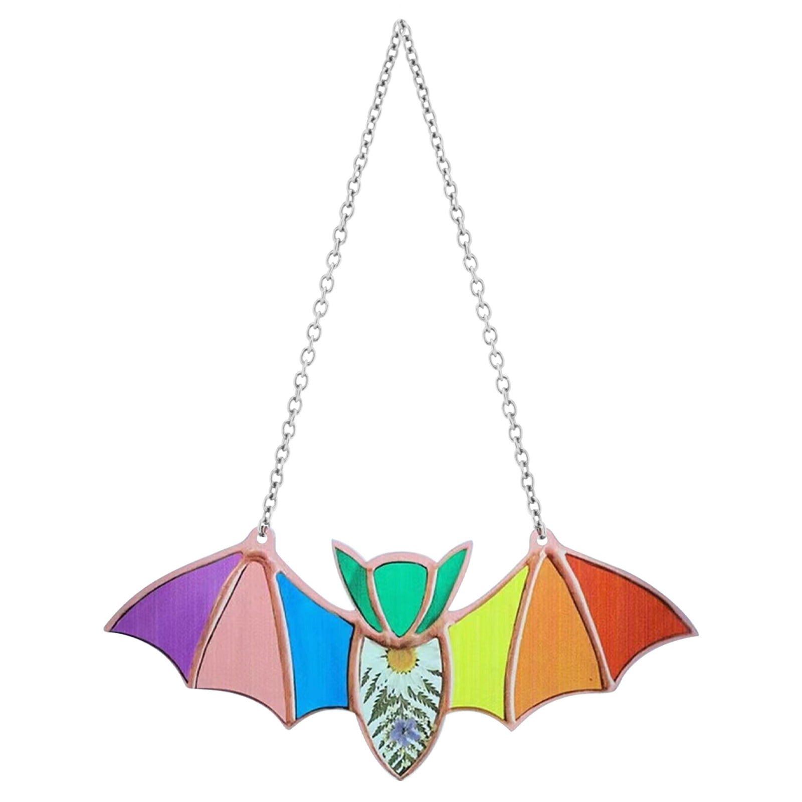 LSLJS Bats Halloween Decorations,Stained Acrylic Light Catcher Window ...