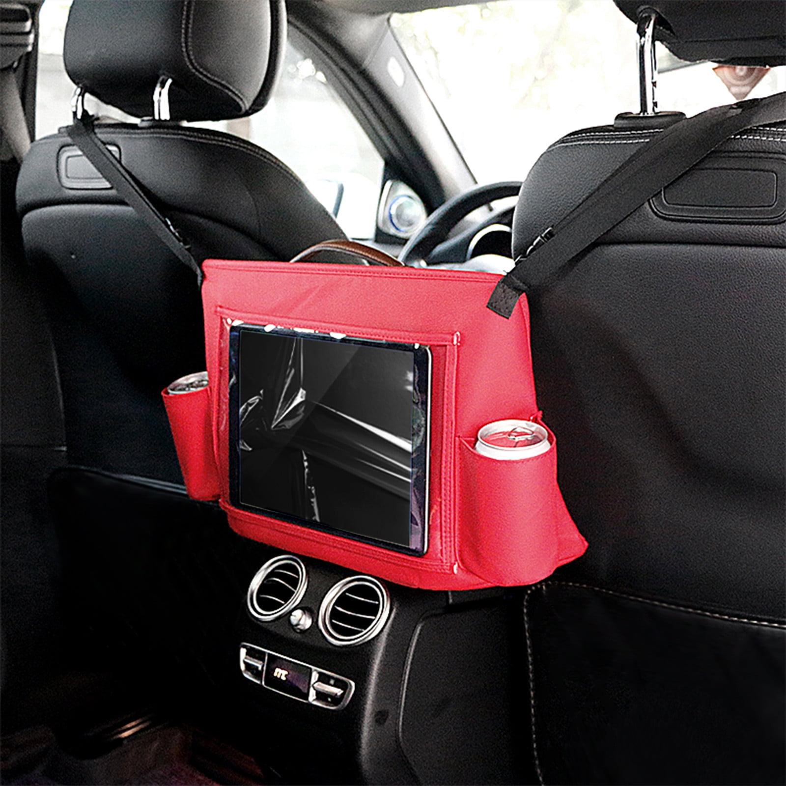 LSLJS Car Handbag Holder Between Seats, Large Capacity PU Leather Car ...