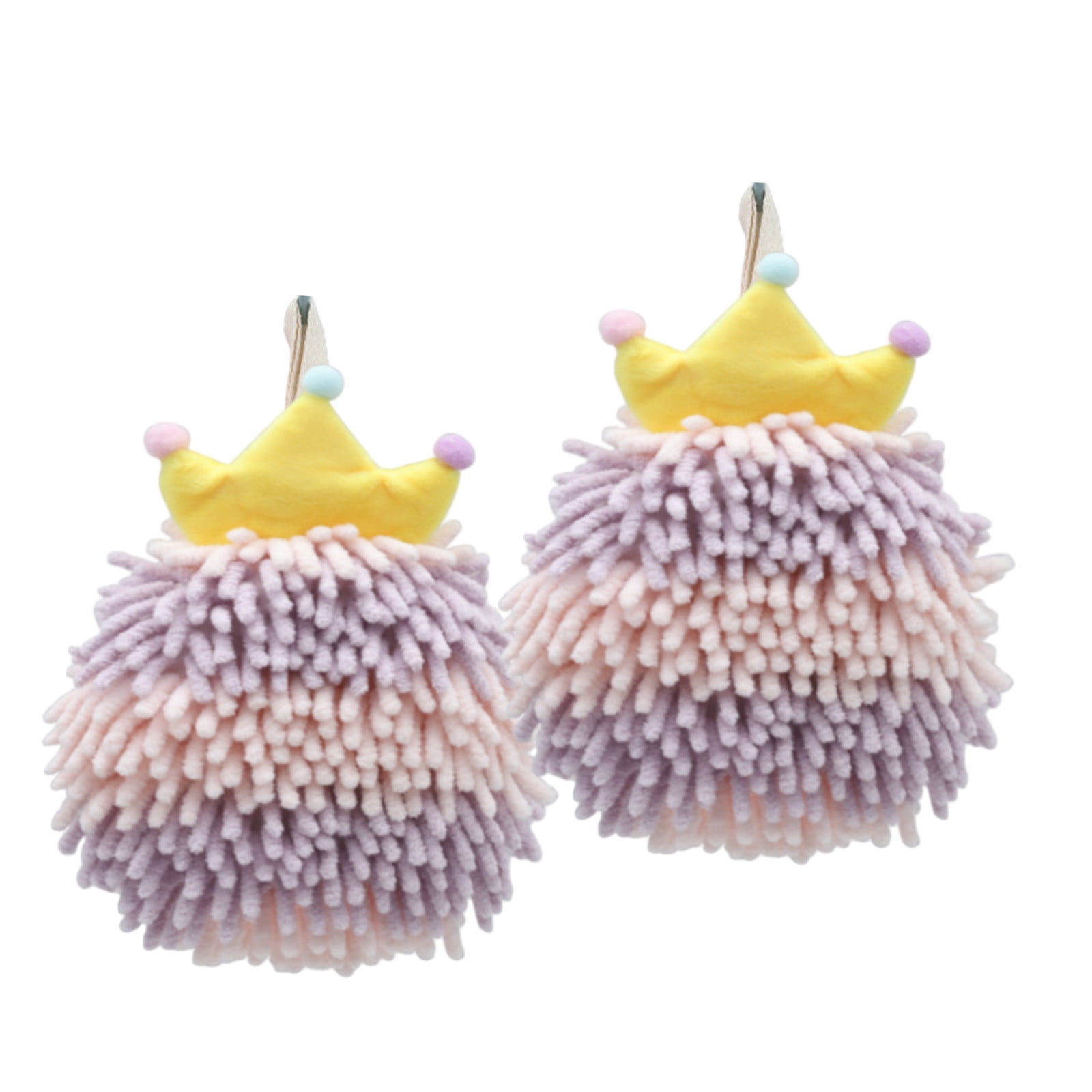 LSLJS Chenille Hand Towel, Two-color Stripe with Crown Design ...