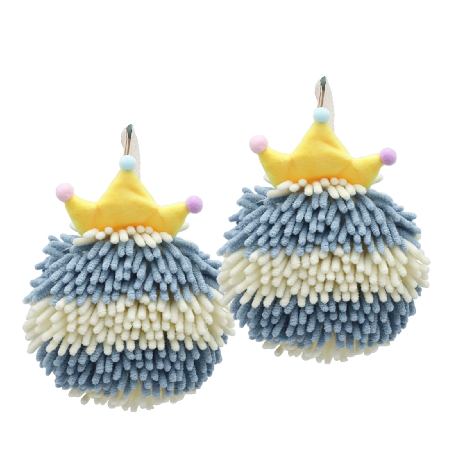 LSLJS Chenille Hand Towel, Two-color Stripe with Crown Design ...