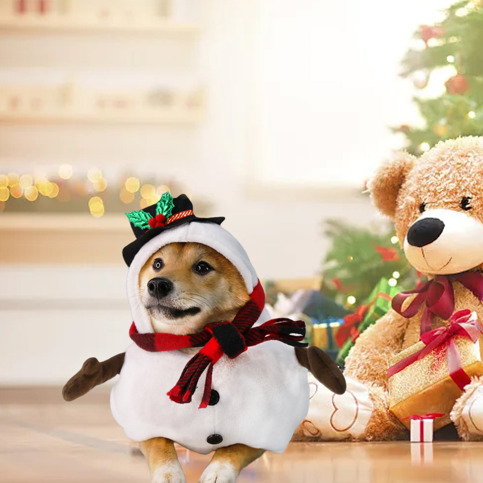 LSLJS Christmas Dog Costumes, Christmas Decorations, Cute White Snowman ...