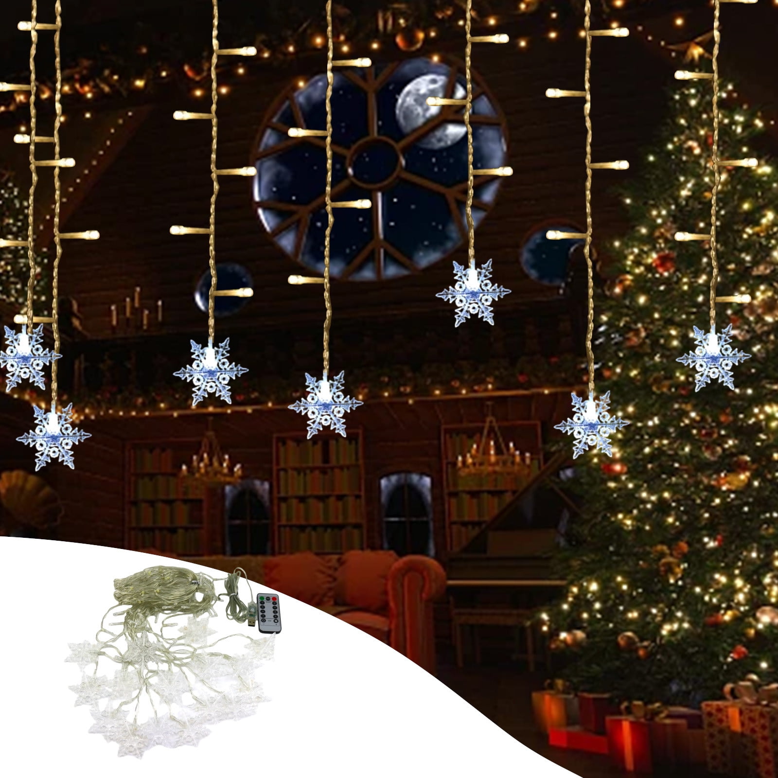 LSLJS Christmas Snowflake String Light, Christmas Decorations, 11.5 ft ...