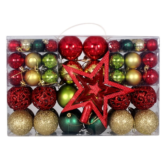 LSLJS Christmas Tree Baubles Decorations, 101PCS Glitter Shatterproof ...