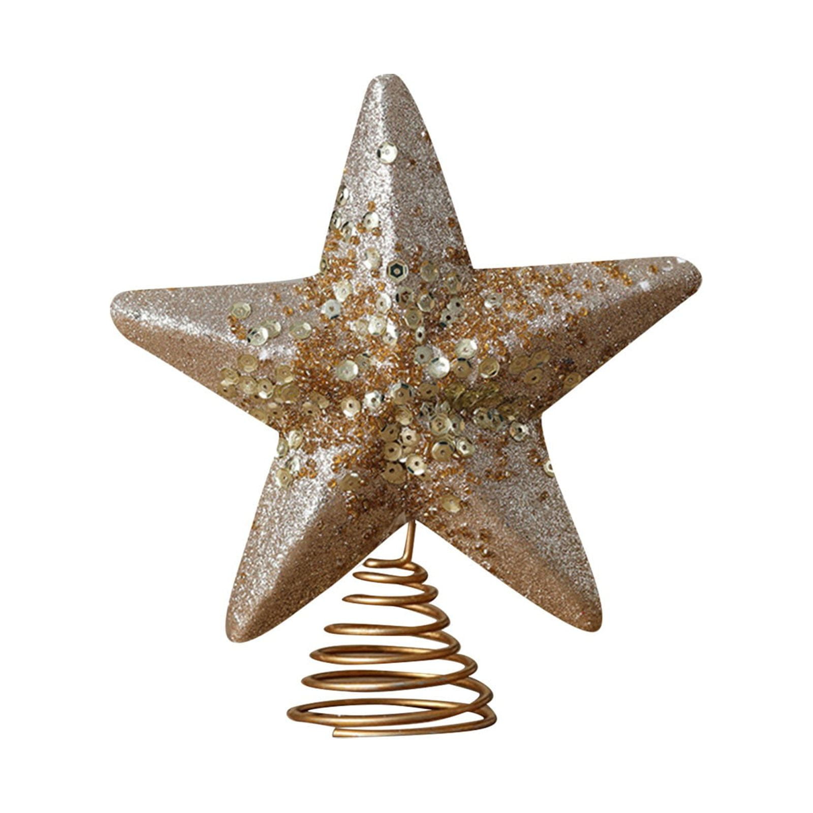 LSLJS Christmas Tree Topper Christmas Decorations - 7.1 inch Glitter 3D ...