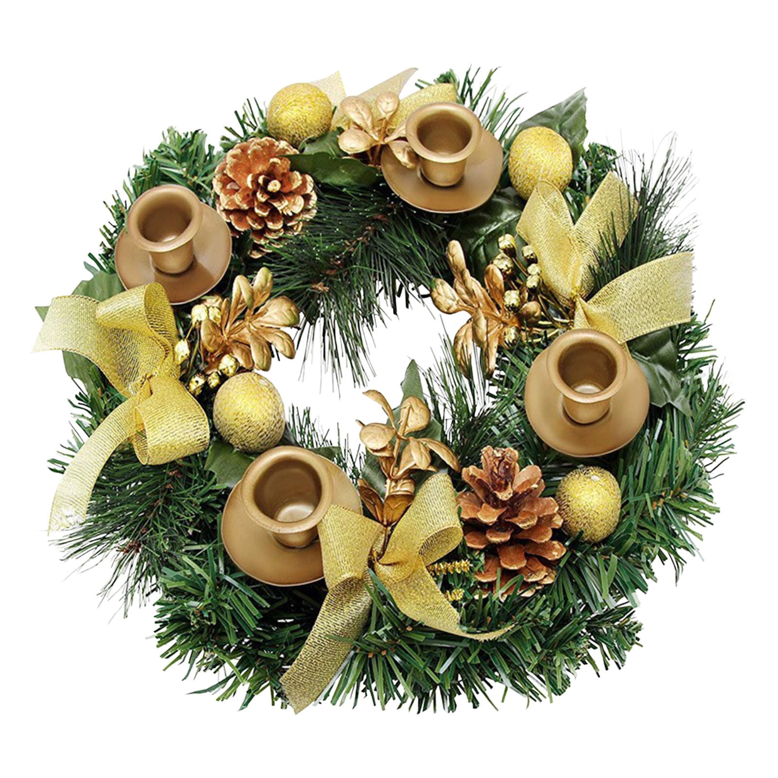 LSLJS Christmas Wreath Candlestick for Dining Table,11.8 inch Gold ...