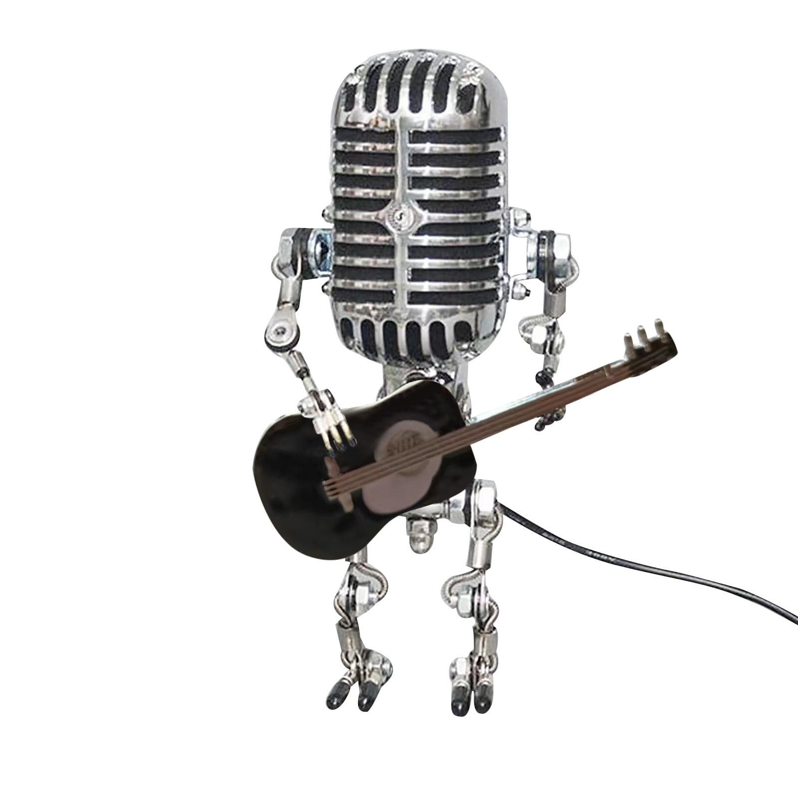 LSLJS Creative LED Light Vintage Microphone Robot Design Lamp Desk ...