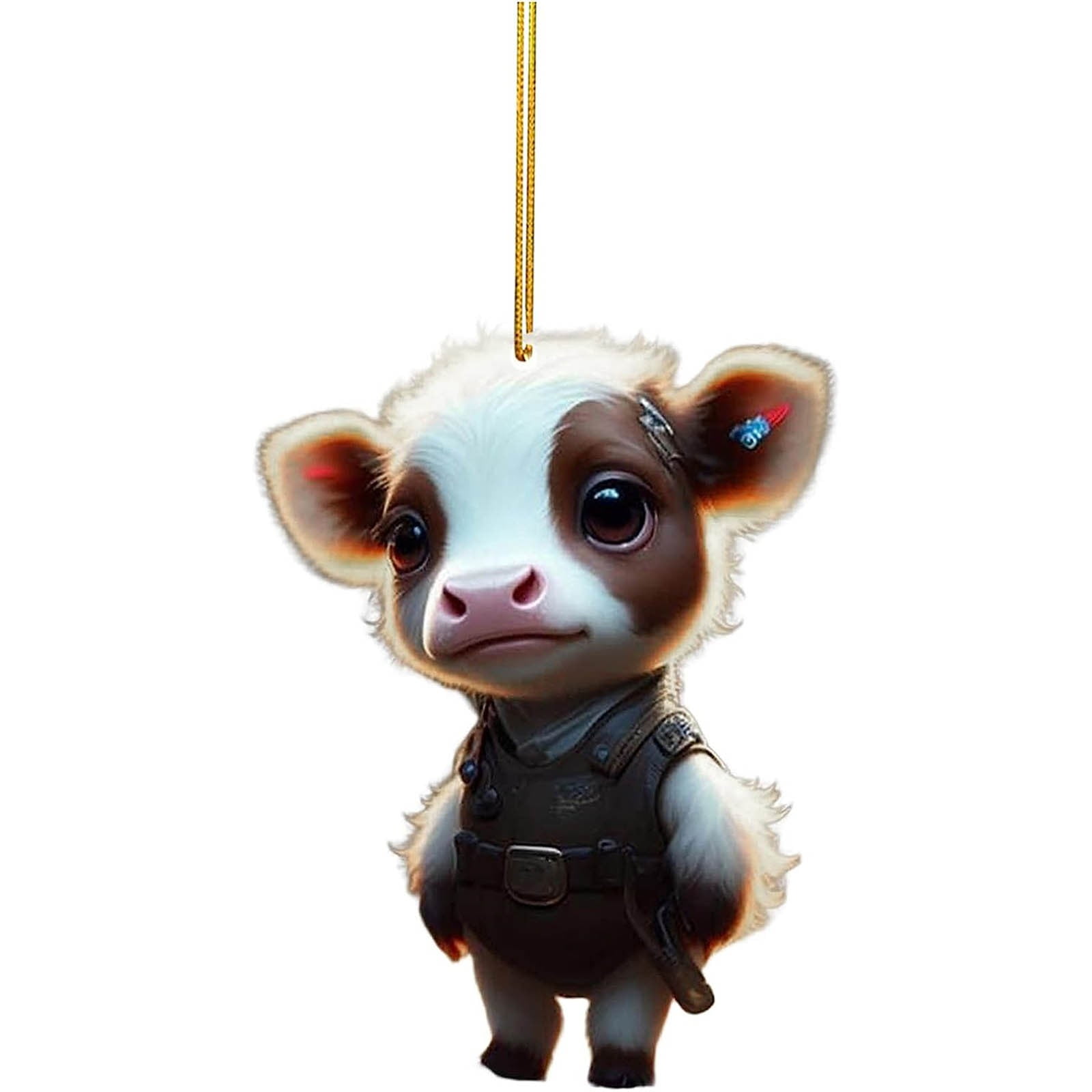 LSLJS Cute Cow Christmas Tree Ornament,Christmas Decorations,Flat 3D ...