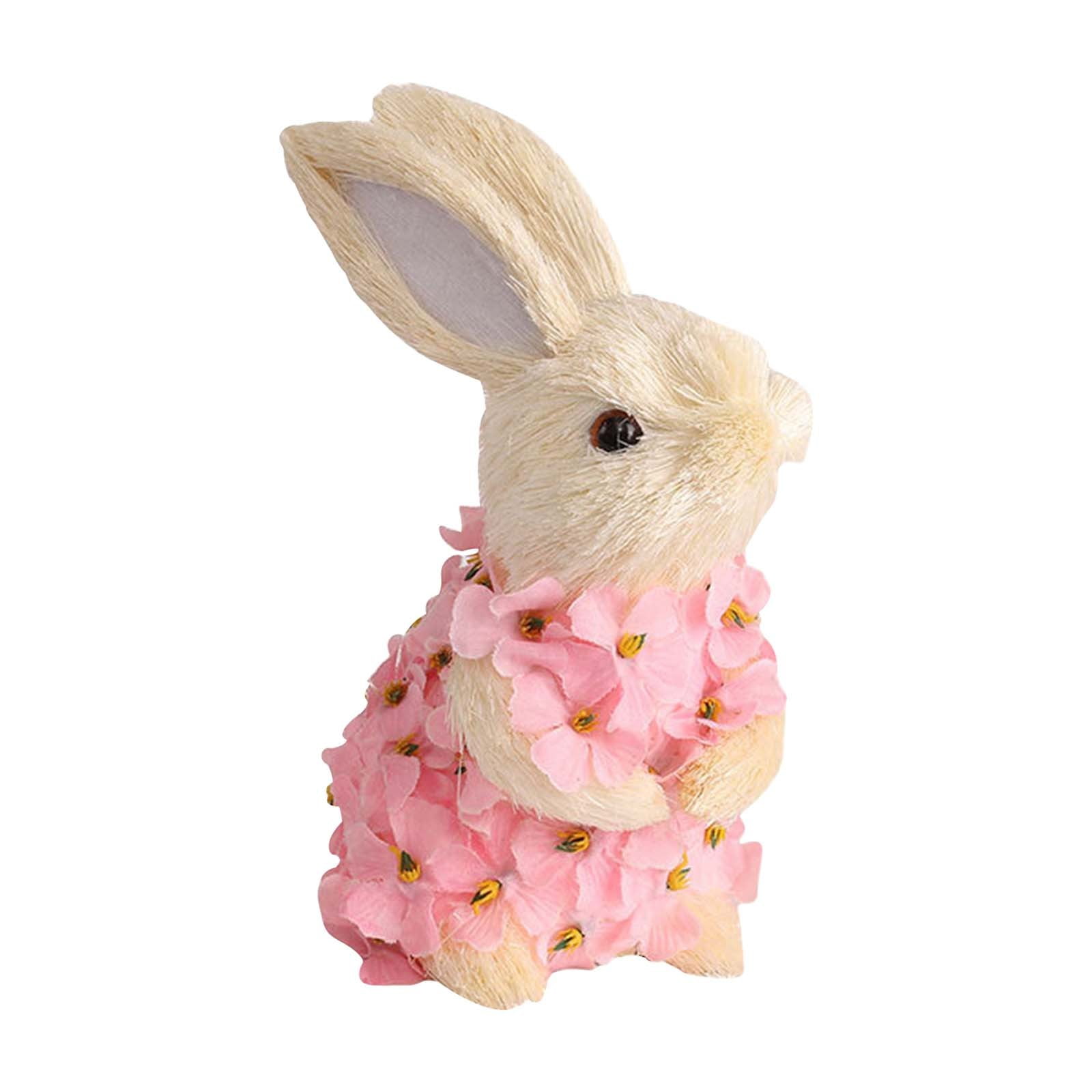 LSLJS Cute Easter Bunny Statue, Easter Decorations 8 inch Handmade ...