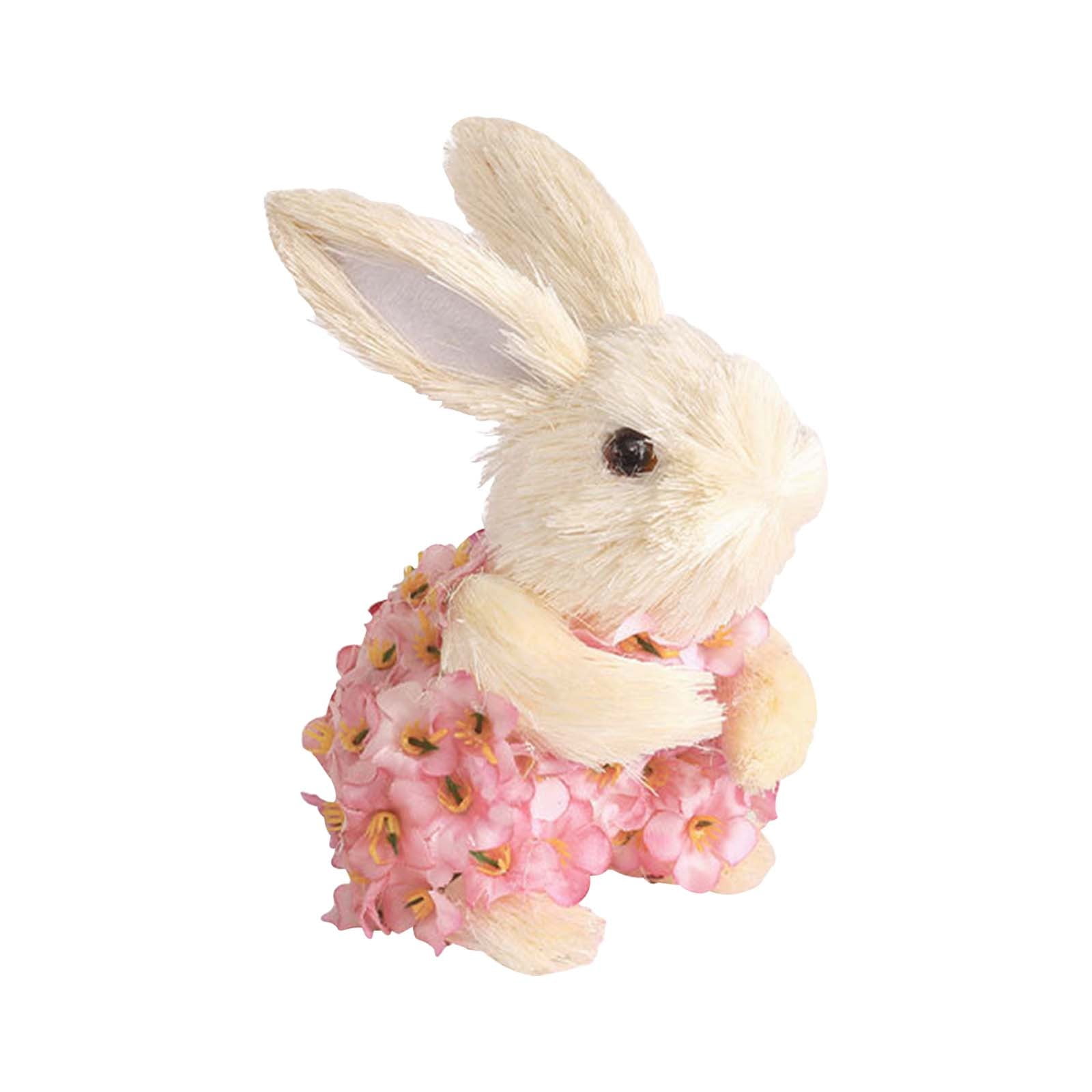 LSLJS Cute Easter Bunny Statue, Easter Decorations 8 inch Handmade ...
