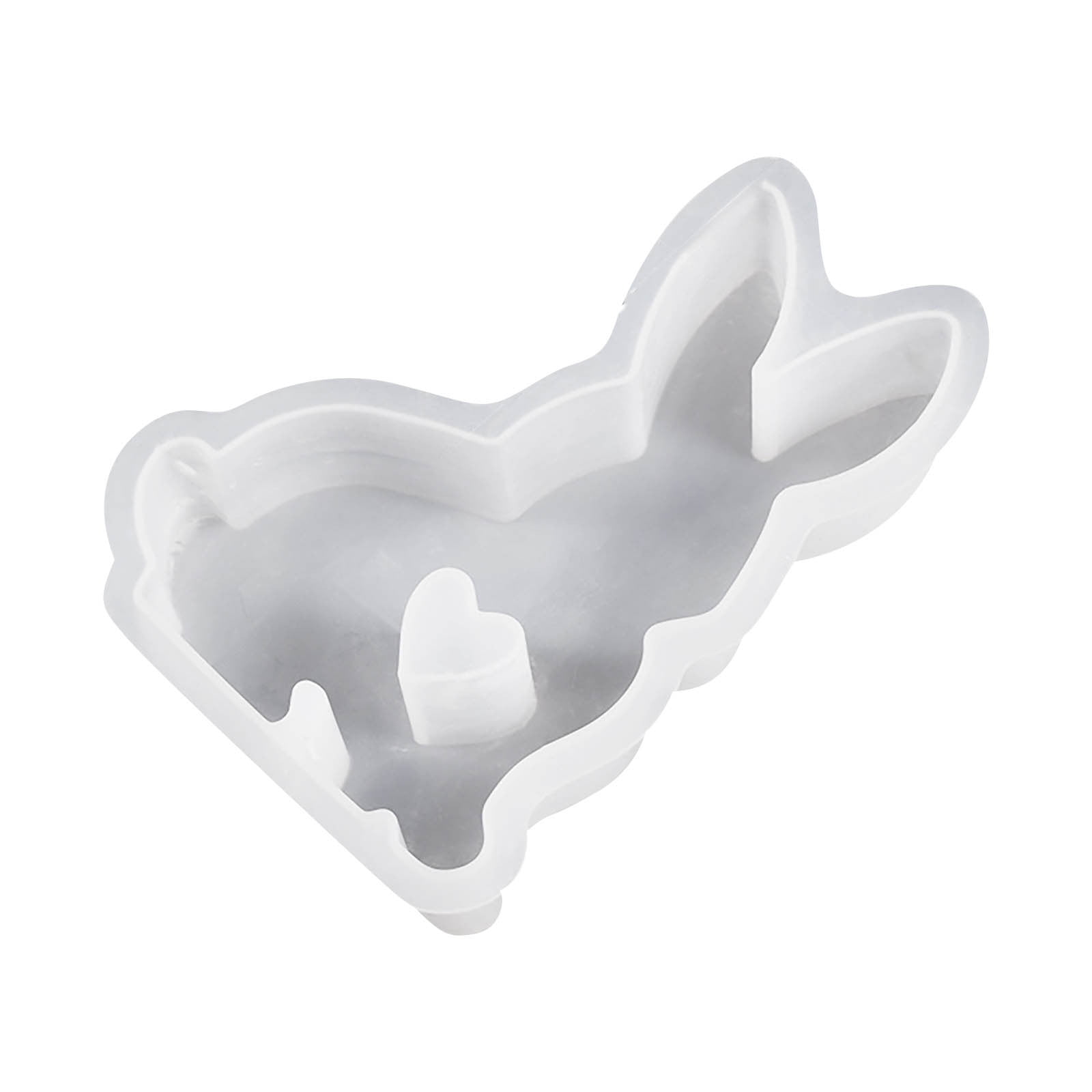 LSLJS Cute Rabbit Silicone Molds, Easter Buddy Candle Mold Hollow Love ...