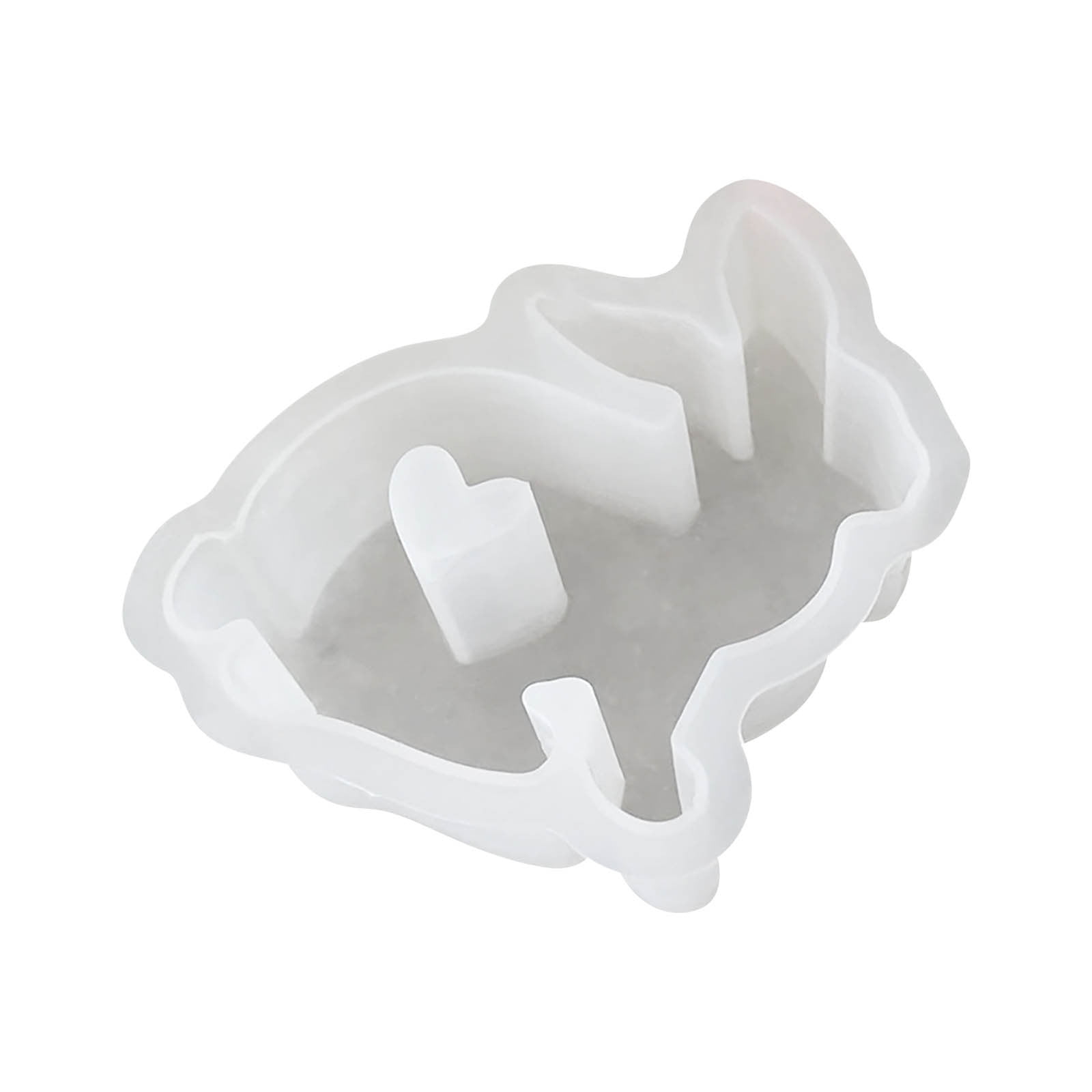 LSLJS Cute Rabbit Silicone Molds, Easter Buddy Candle Mold Hollow Love ...