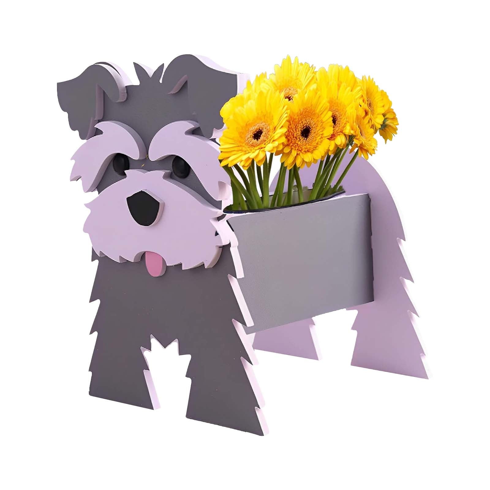 LSLJS Dog Planter Pots, Cute PVC Herb Garden Dog Flower Planter, Flat ...