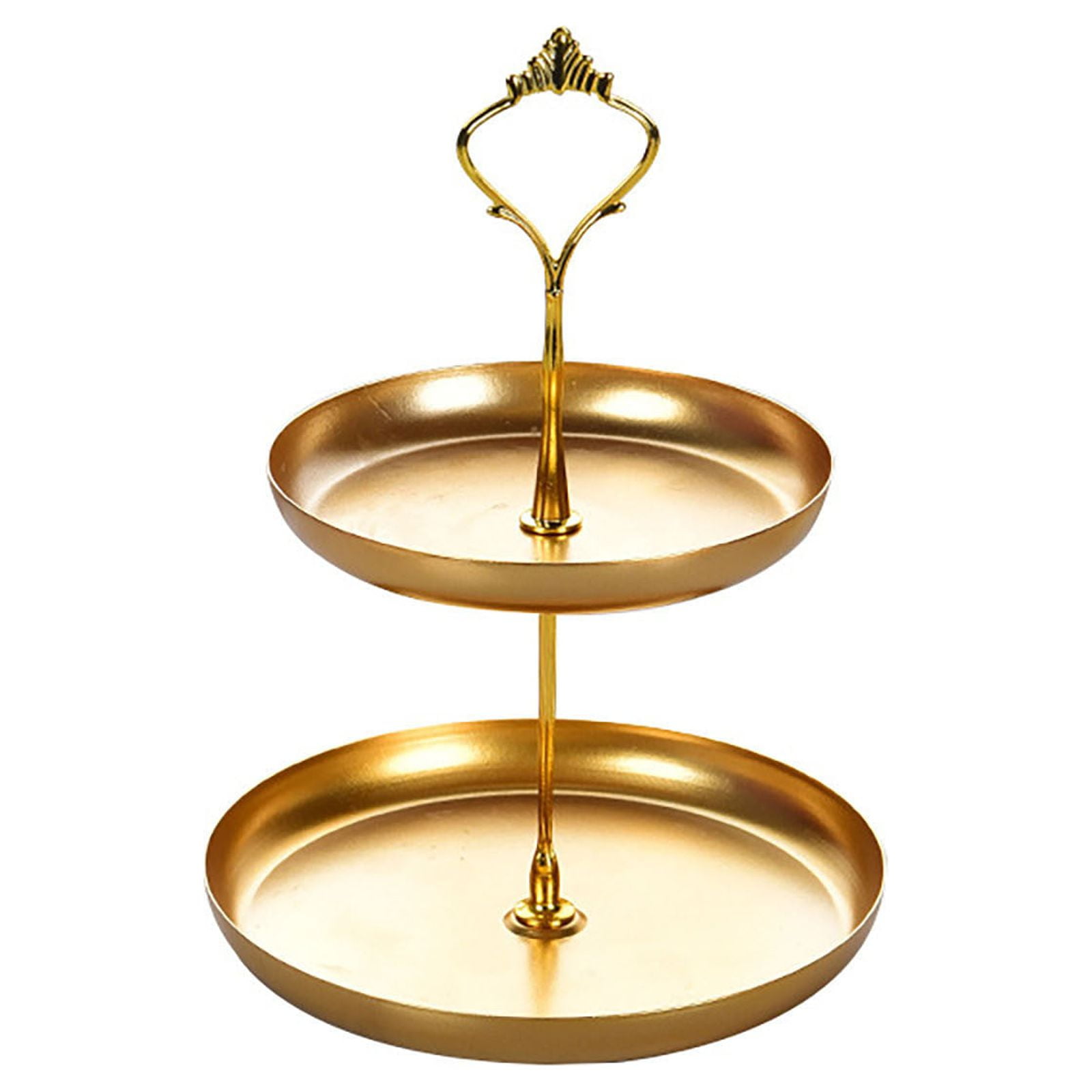 LSLJS Double-layer Tray Round Metal Two Tier Cupcake Stand Dessert ...