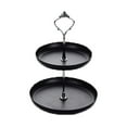 LSLJS Double-layer Tray Round Metal Two Tier Cupcake Stand Dessert ...