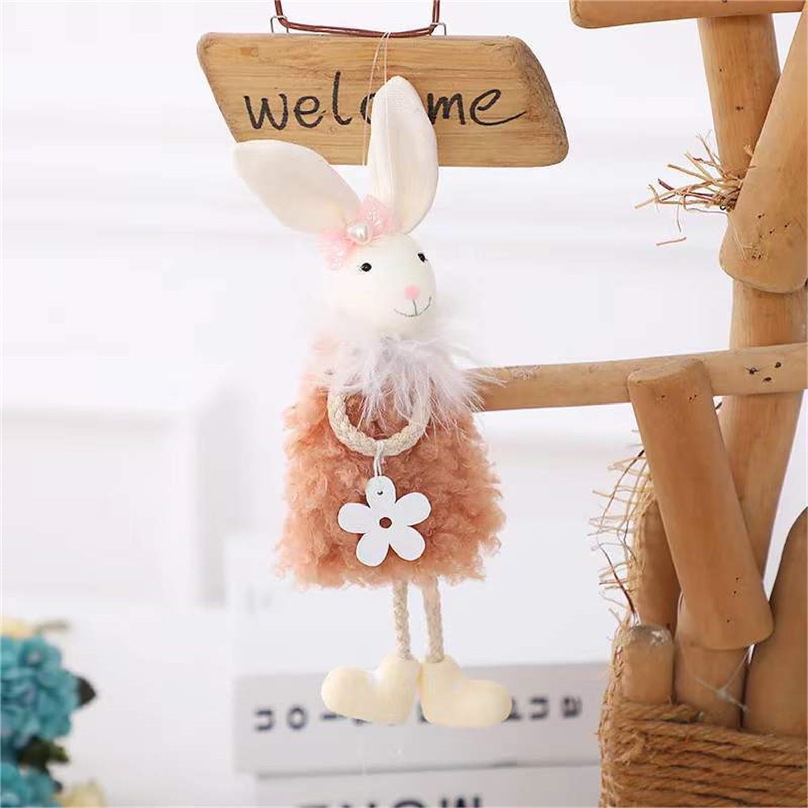 LSLJS Easter Bunny Hanging Ornaments, Easter Decorations 8 inch Foam ...