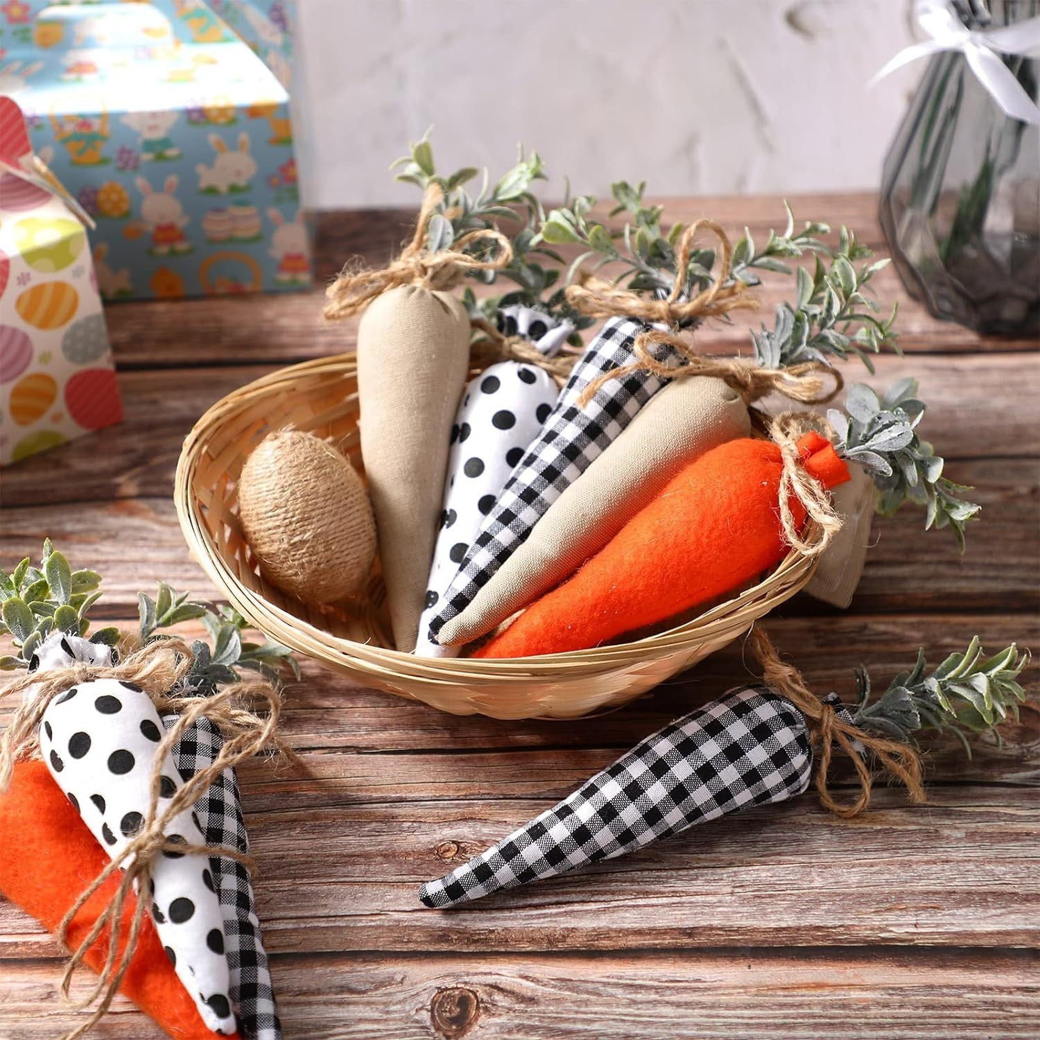 LSLJS Easter Carrot Fabric Carrot, Easter Decorations 8 inch Burlap ...