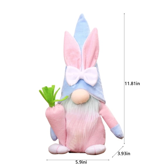 LSLJS Easter Faceless Gnome Doll, Easter Decorations 12 inch Pink and ...