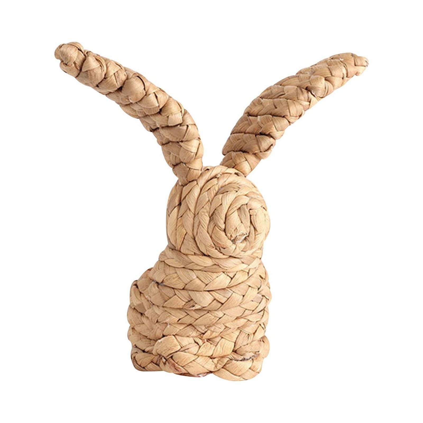 LSLJS Easter Rattan Rabbit Statue, Easter Decorations 7.5" Handmade ...