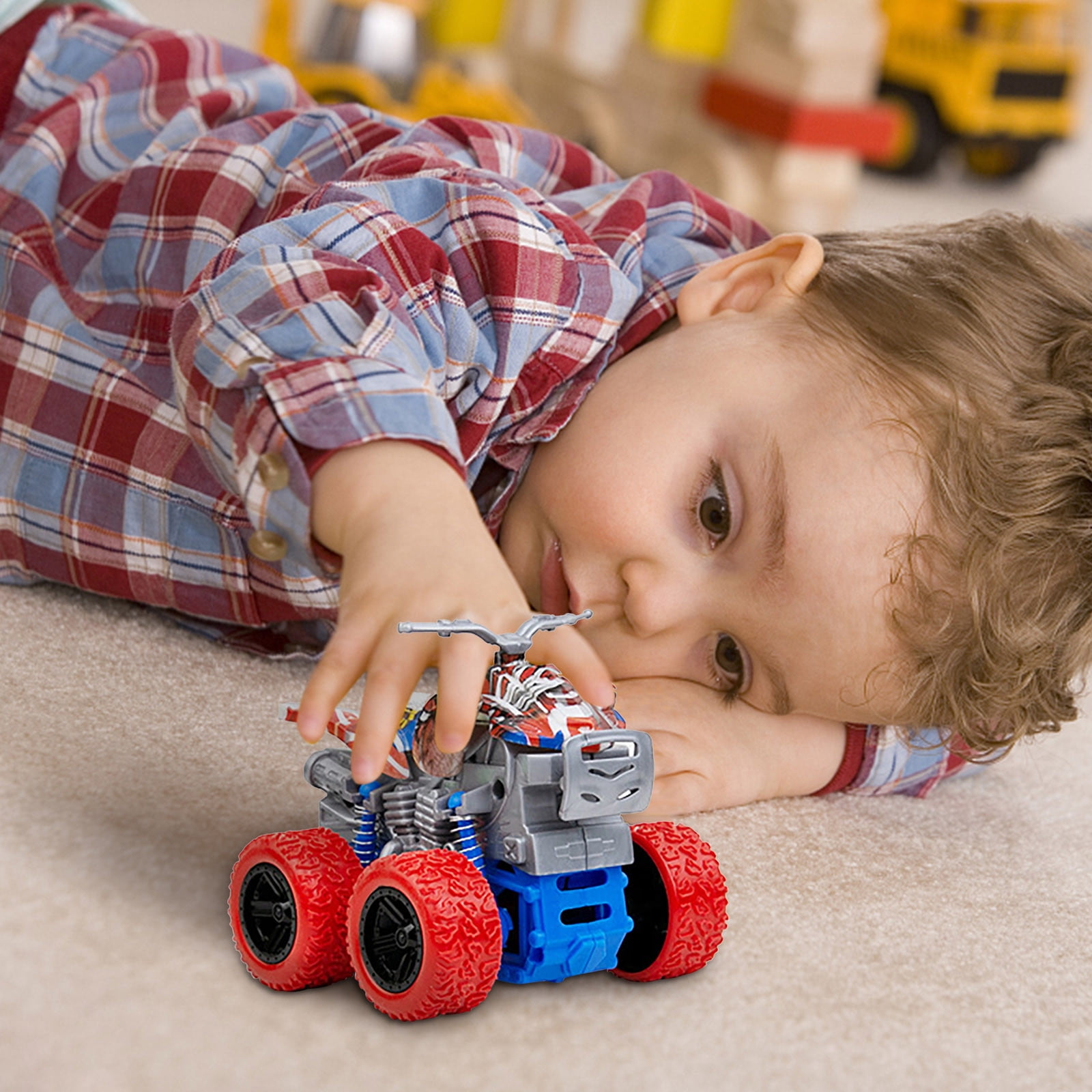 LSLJS Four Wheel Drive Inertial Car Toys Educational Toddler Toys Four ...