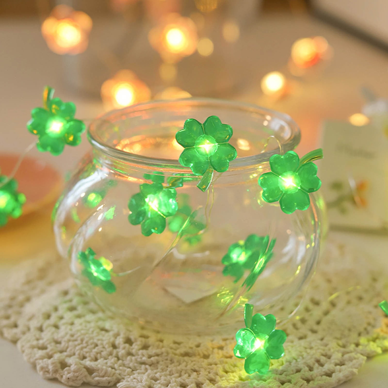 LSLJS Green Leaves String Lights St. Patricks Day Deocrative Lamp, 118 ...