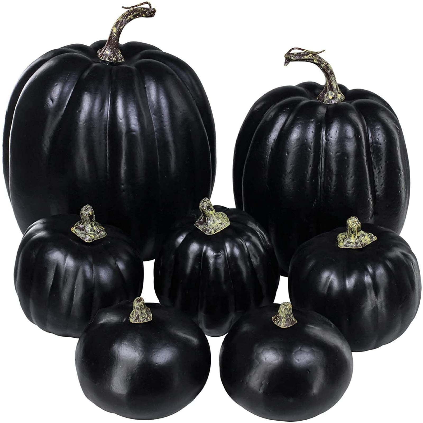 LSLJS Halloween Pumpkin Decorations, 8 Pack Different Size Artificial ...