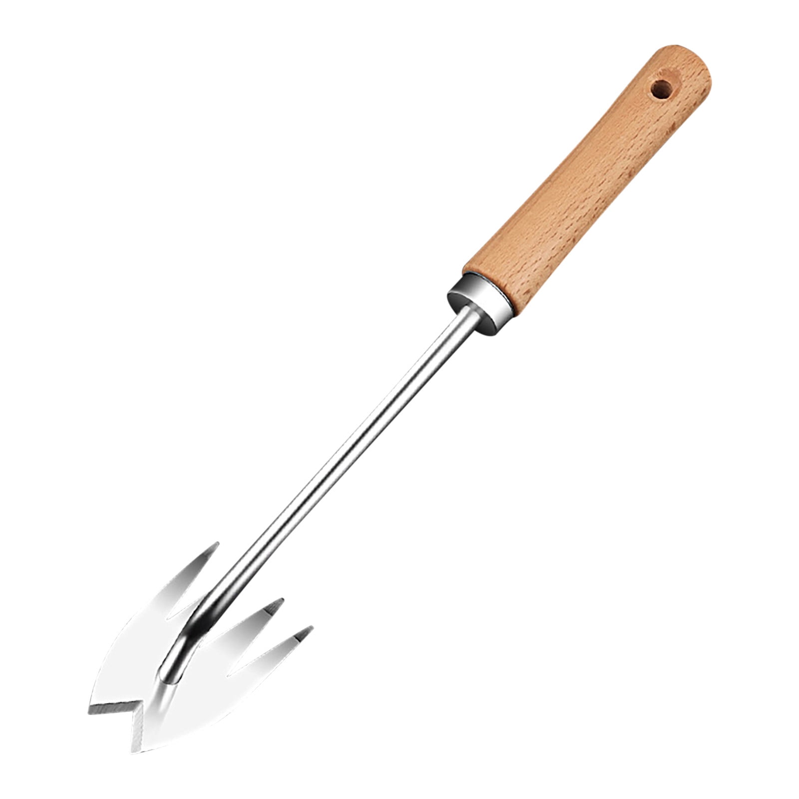 LSLJS Handle Manual Weed Puller Tool - Stainless Steel 4 Teeth Dual ...