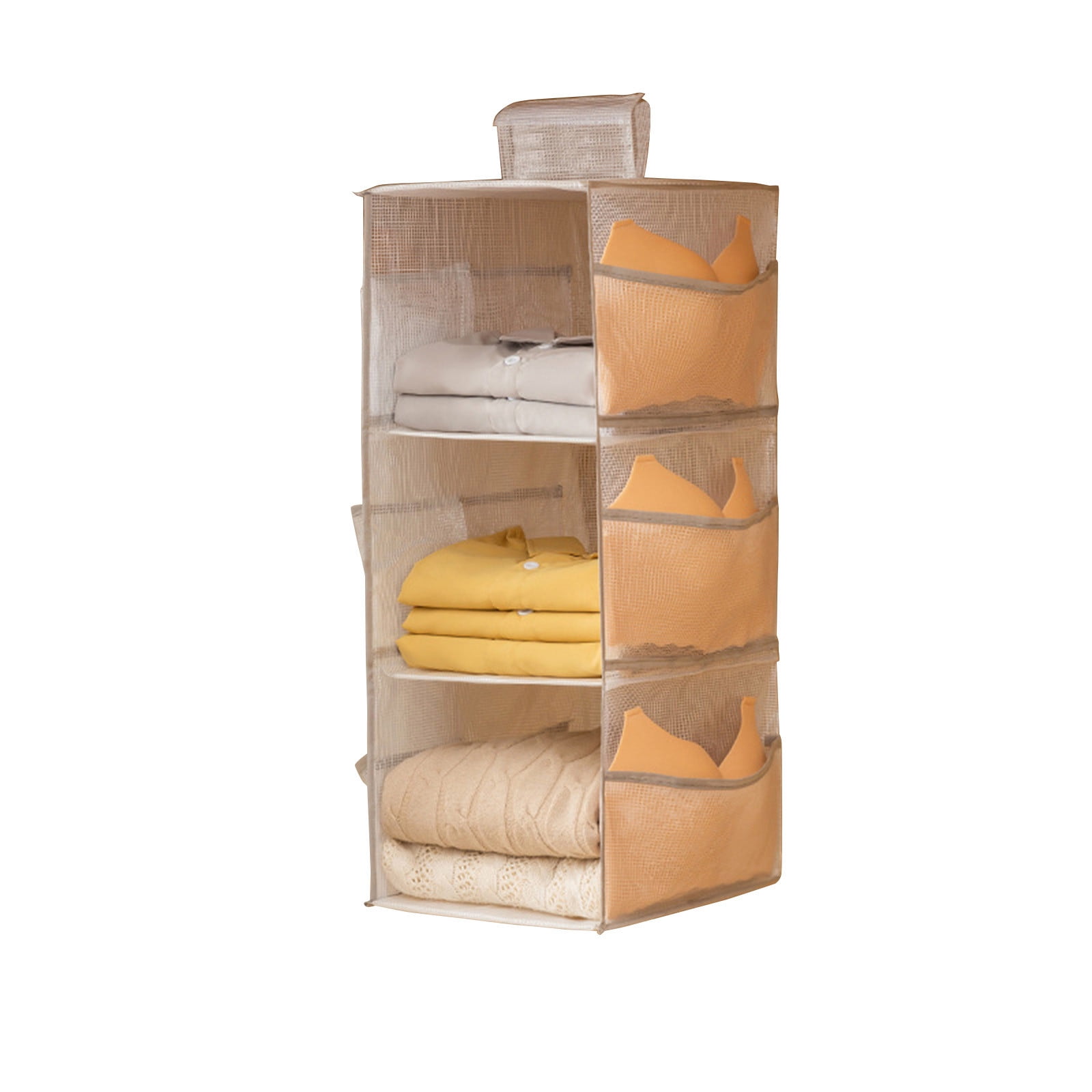 LSLJS Hanging Closet Organizer, 3-Shelf Foldable Hanging Storage Shelf ...