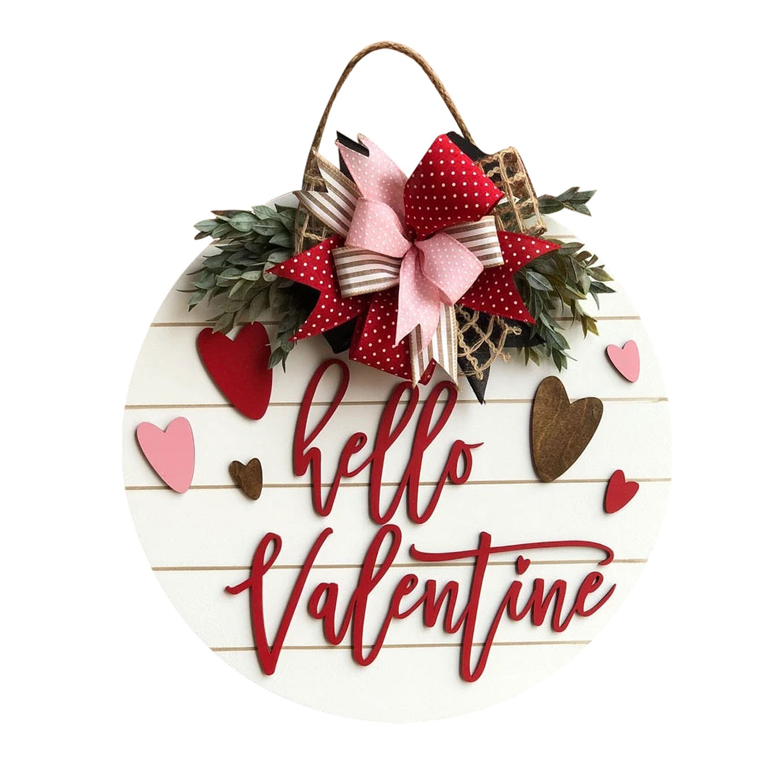 LSLJS Happy Valentine's Day Welcome Door Sign 12"x12" Rustic Wooden ...