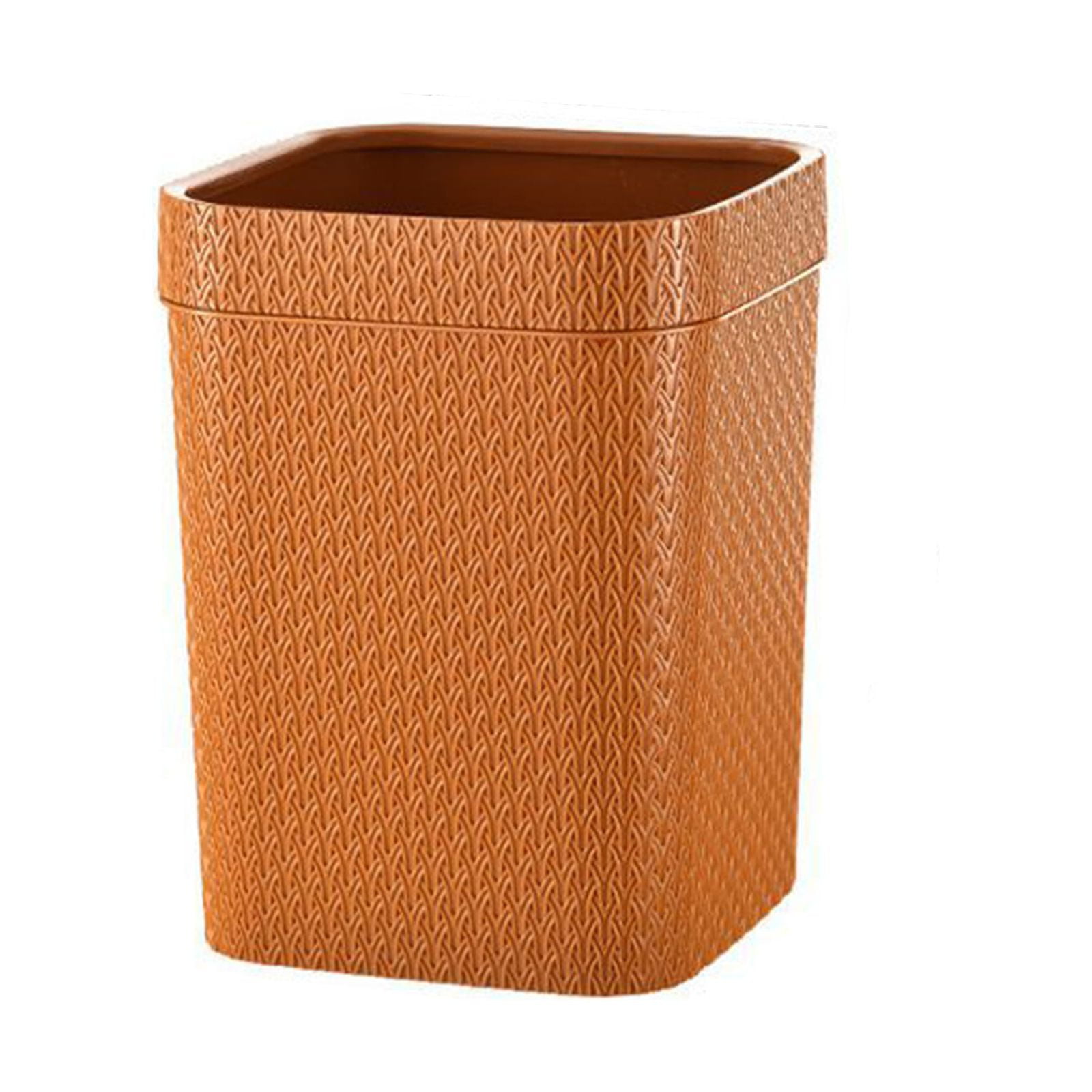Lksixu Imitation Rattan Trash Can, 9 inch Household Large Lightweight ...