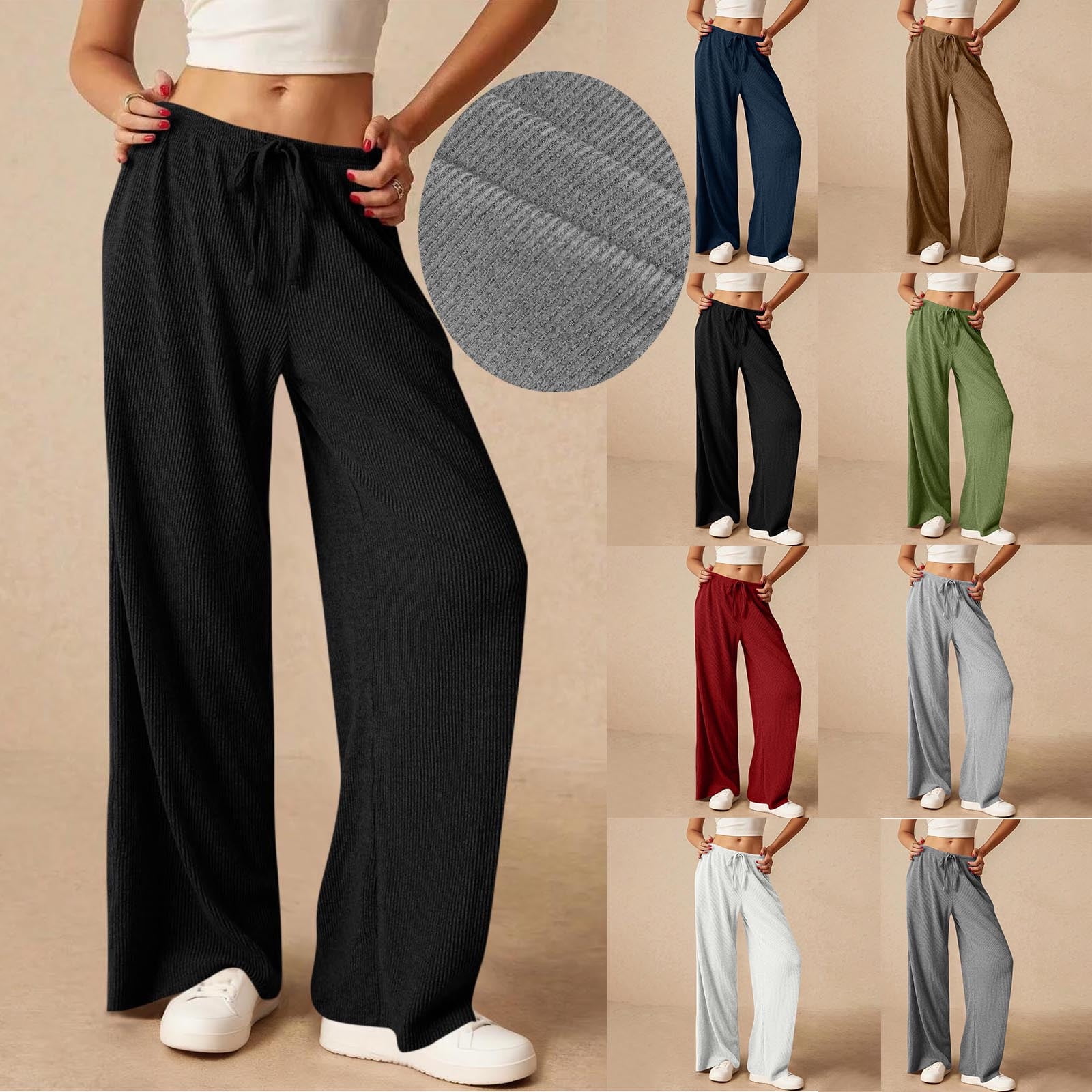 LSLJS Joggers for Women Drawstring Elastic Waist Sweatpants Casual ...