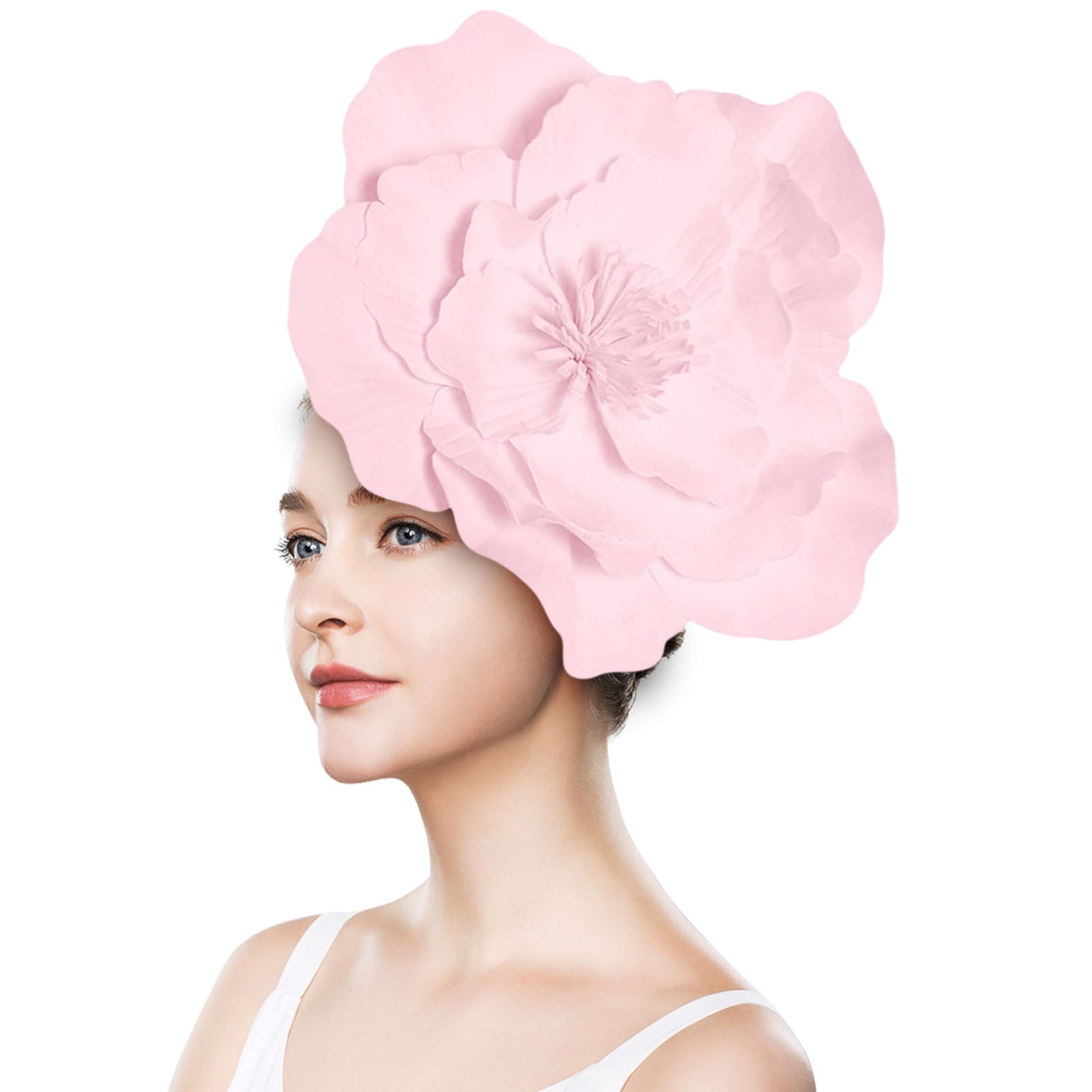 LSLJS Large Flower Fascinators for Women, 18 inch Artificial Foam ...