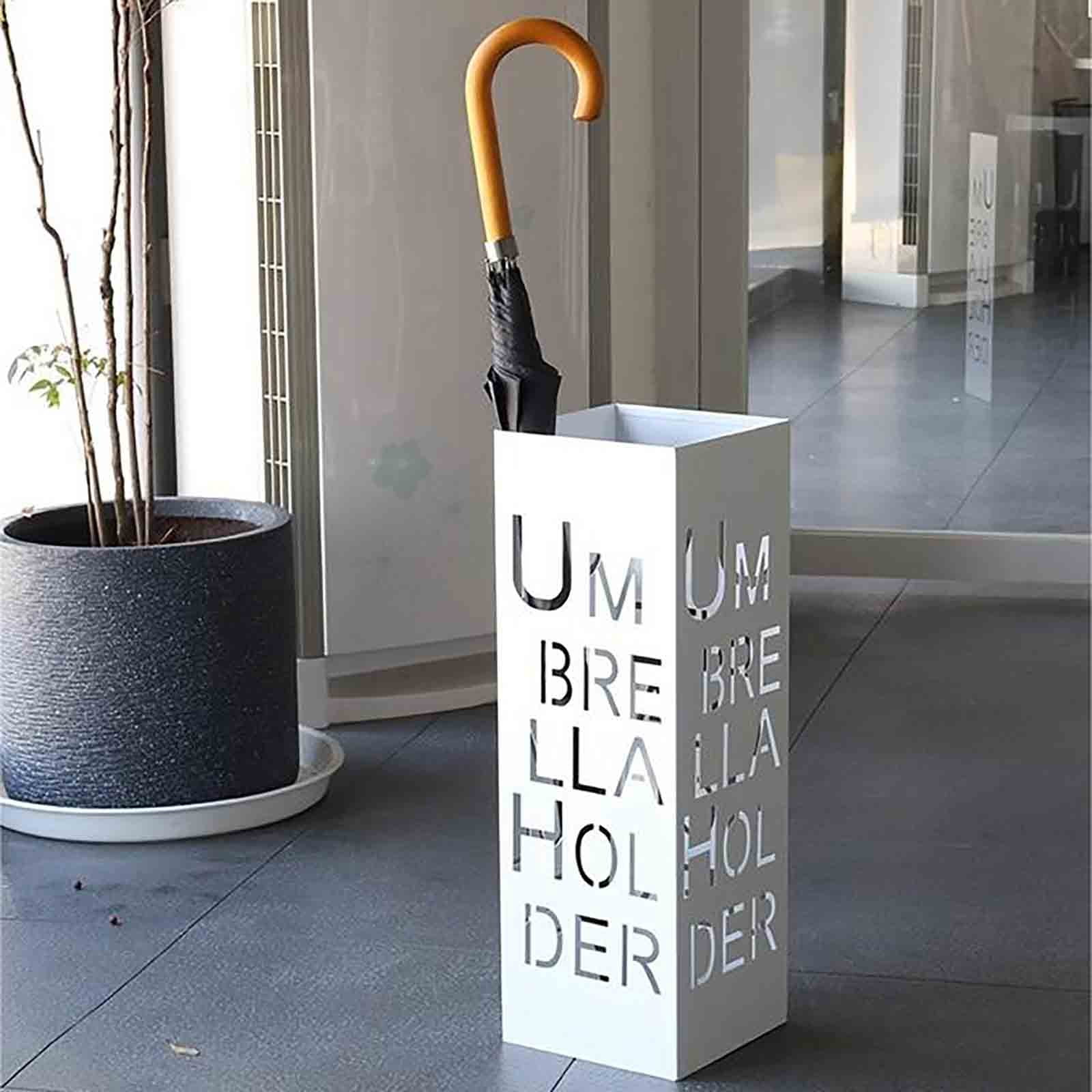LSLJS Metal Umbrella Holder, Umbrella Stand for Entryway, Hollow Letter ...