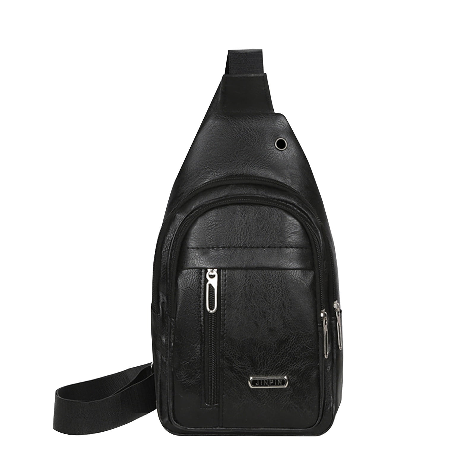 LSLJS Small Sling Bag for Men, PU Leather Shoulder Chest Bag Daypack ...