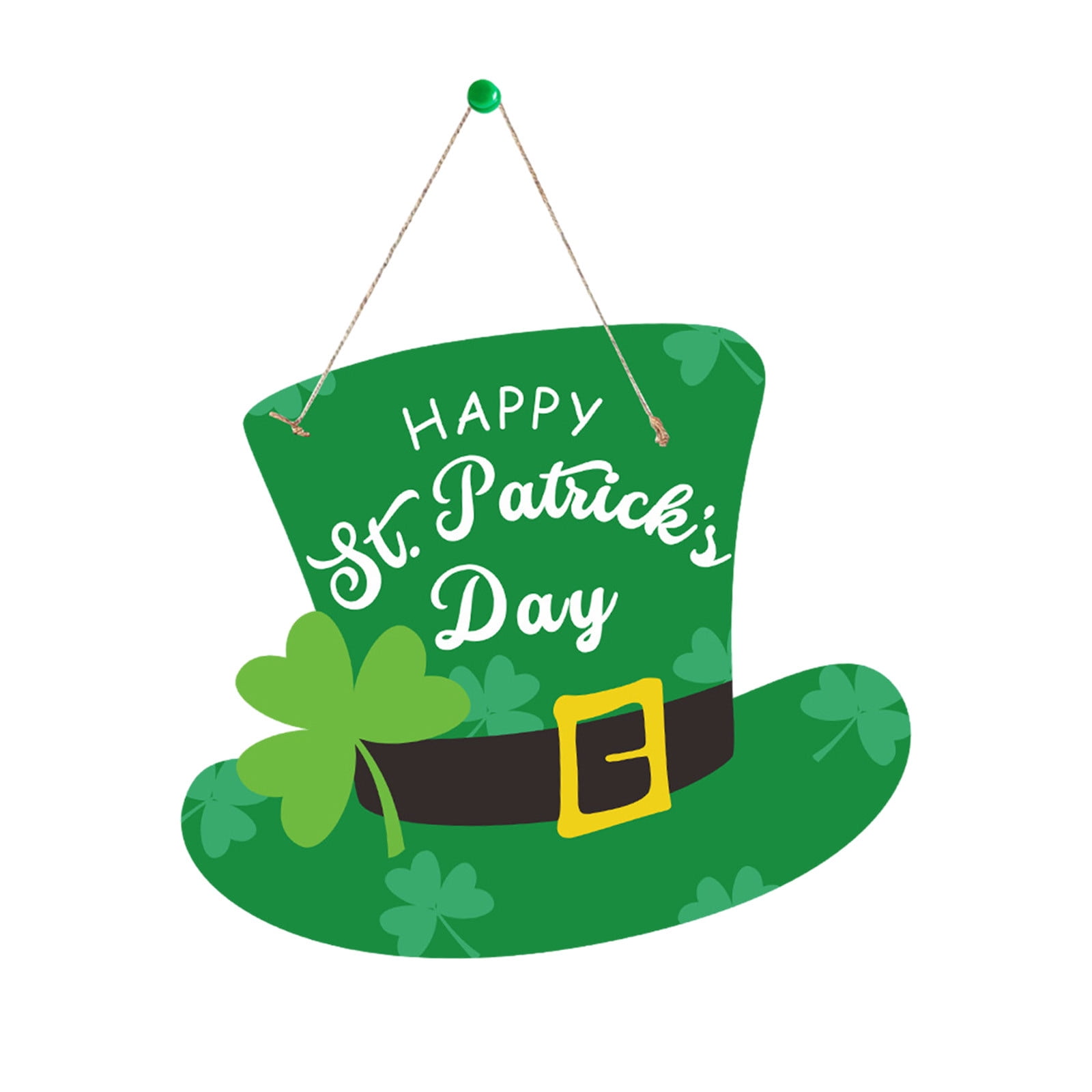 LSLJS St.Patrick's Day Welcome Sign for Front Door, 10" Wooden Hat ...