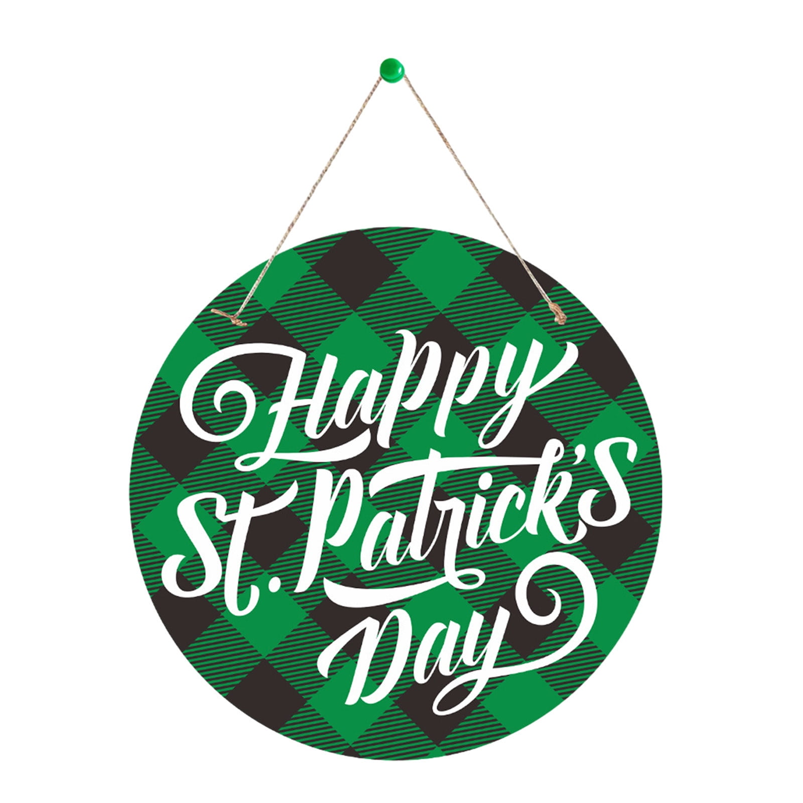 LSLJS St.Patrick's Day Welcome Sign for Front Door, 10" Wooden Round ...