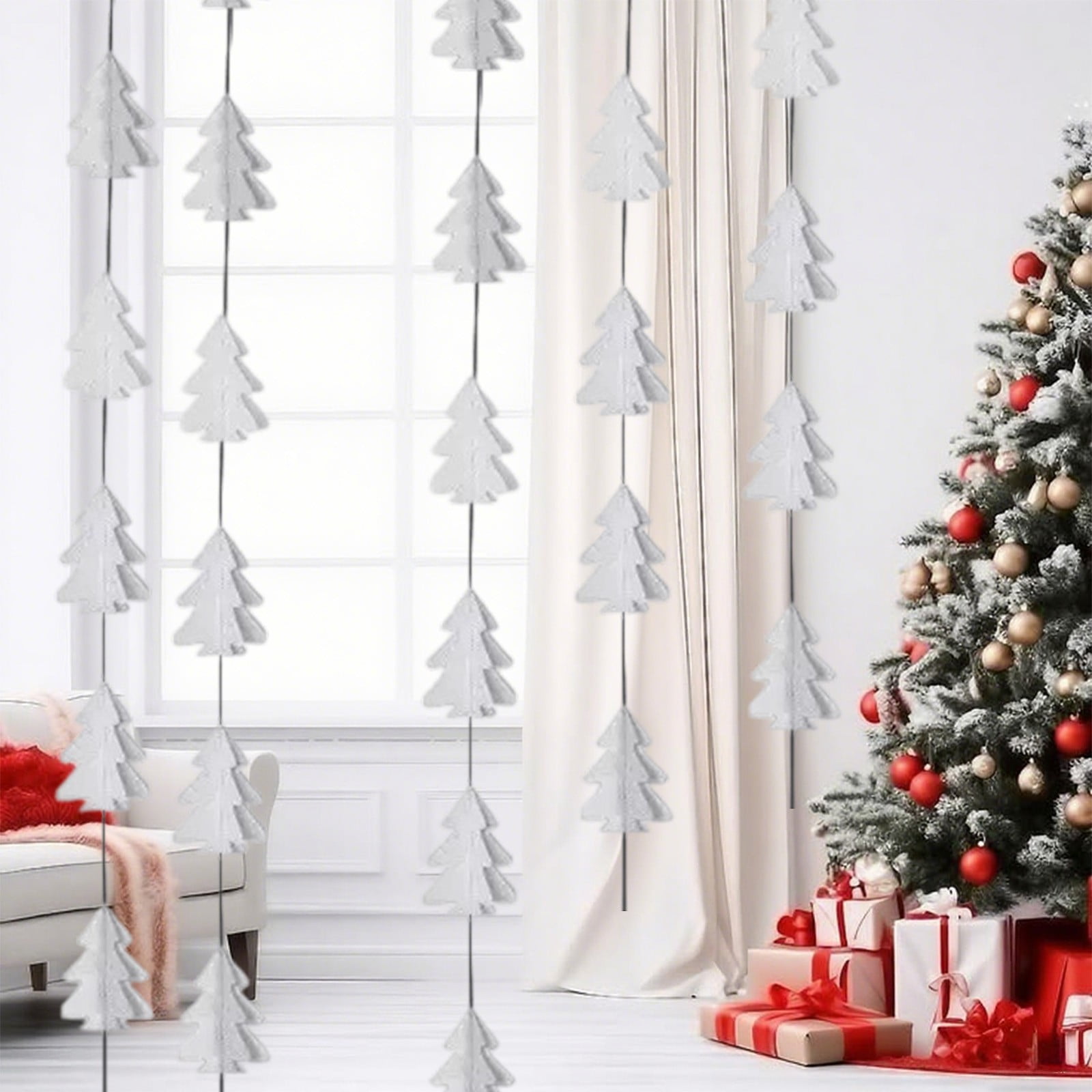 LSLJS Tinsel Garland 6.9Ft Glitter Metallic Twist Hanging Christmas ...