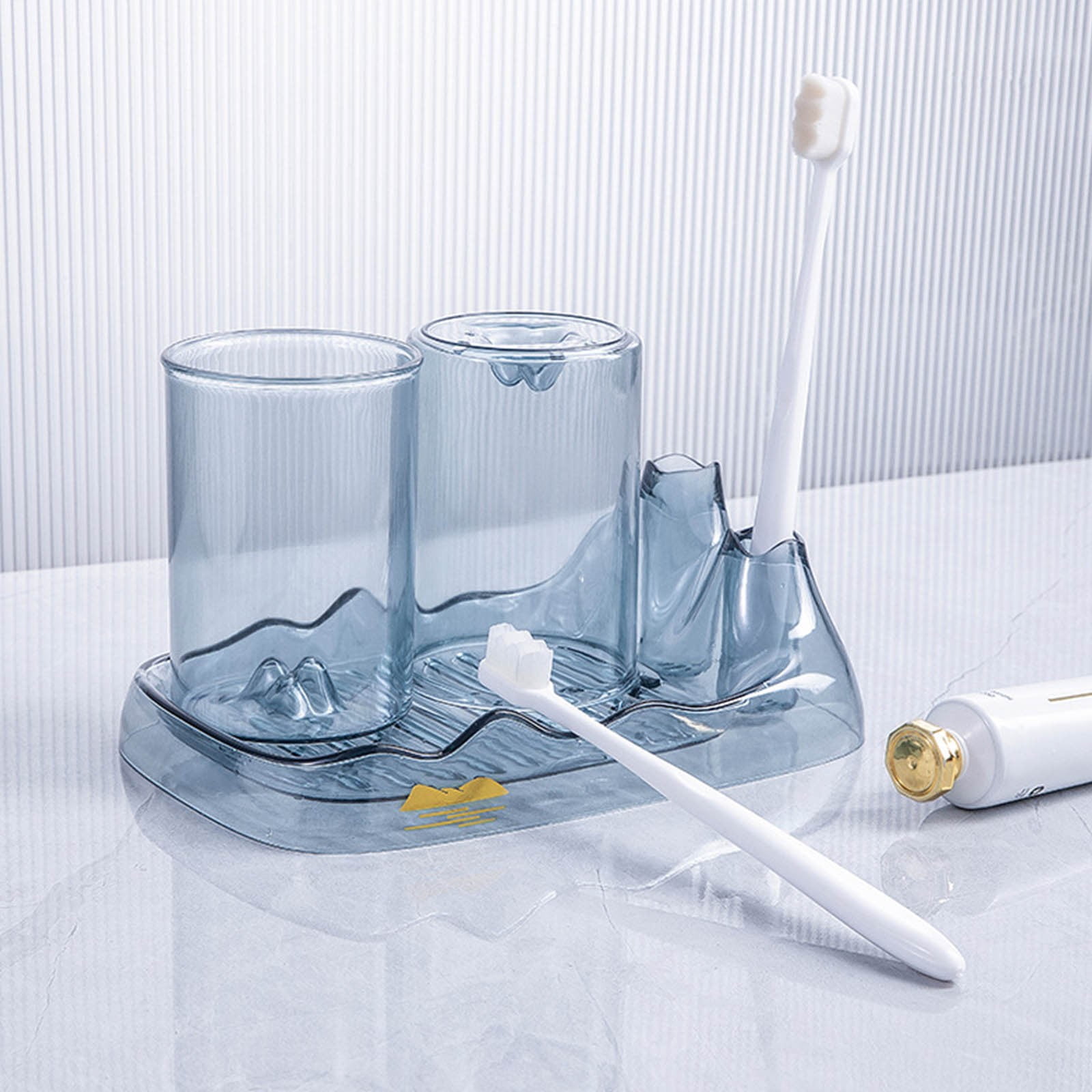 LSLJS Toothbrush Holders with Mouthwash Cup, Bathroom Organizers and ...