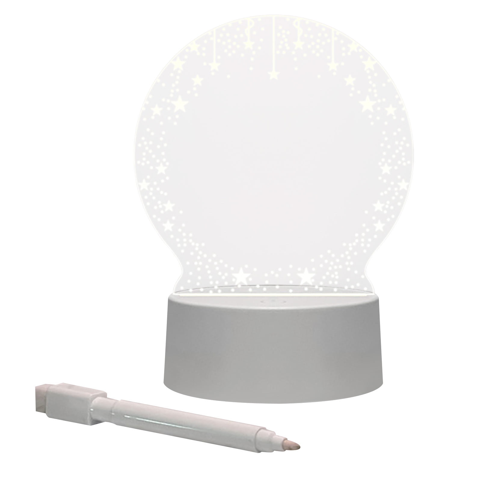 LSLJS Transparent Note Board LED Light Round Shape Erasable Writing ...
