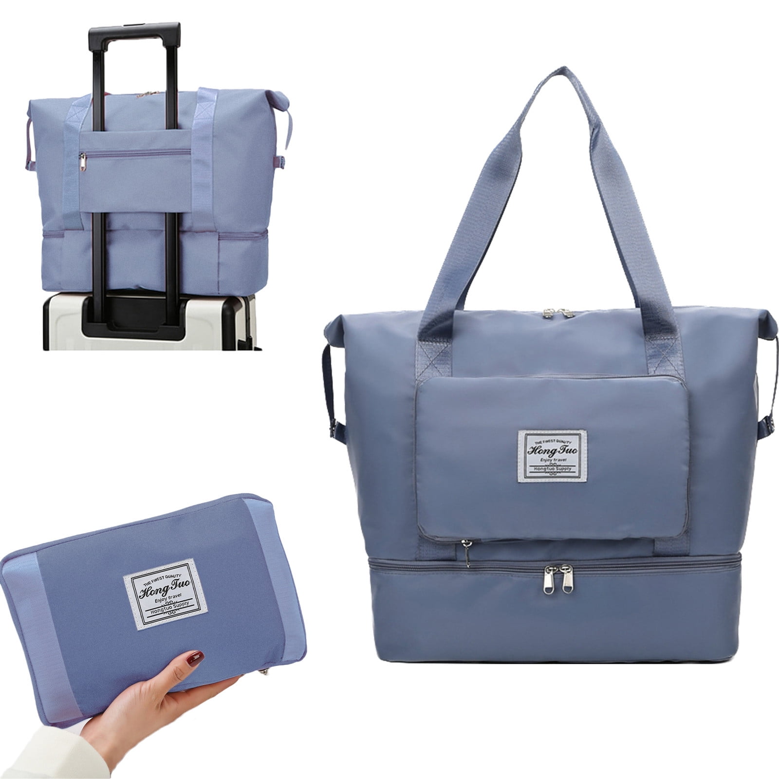 LSLJS Travel Duffel Bag, Large Capacity Weekender Bags with Trolley ...